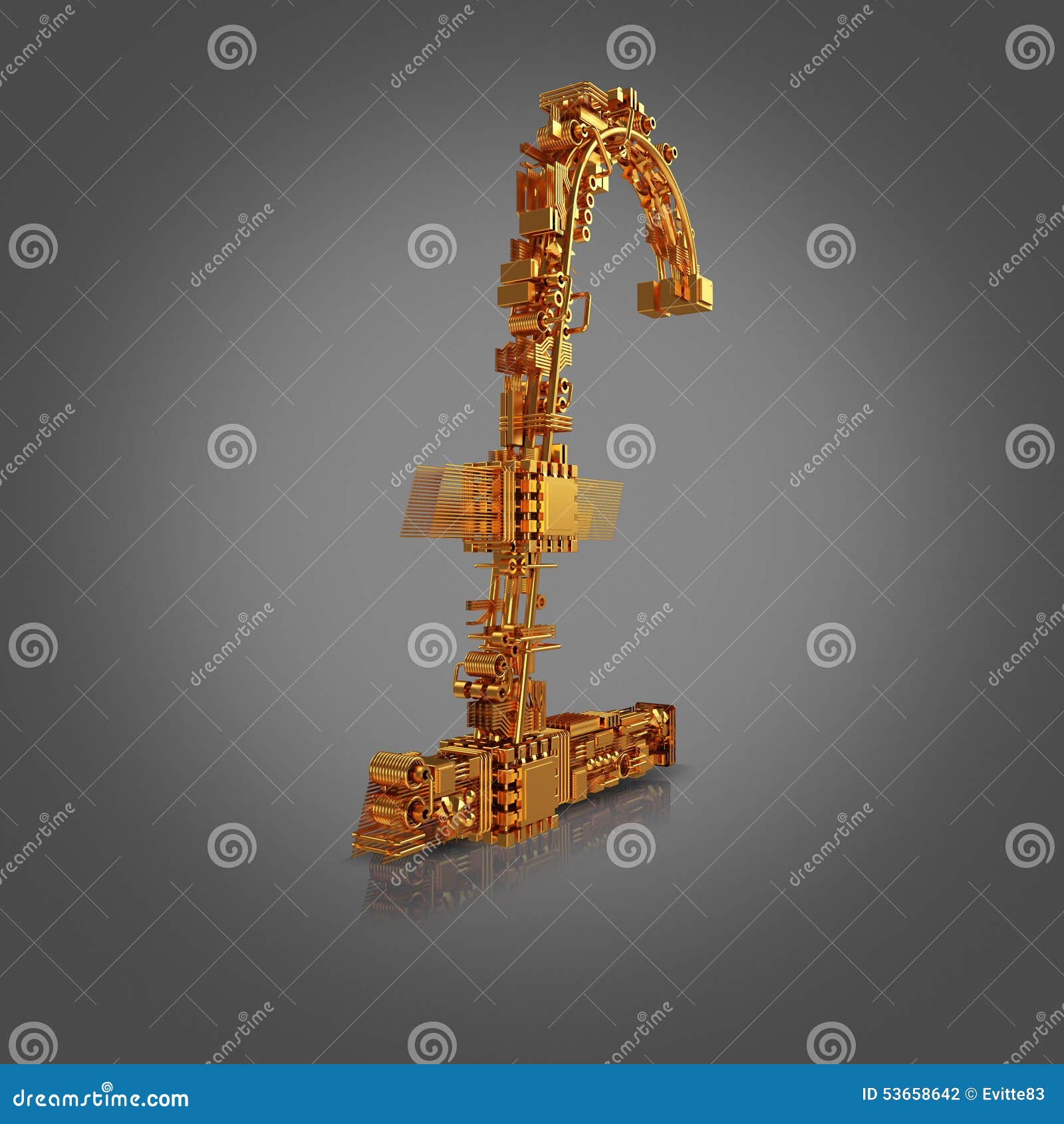 Business Concept. Pound Symbol of Microchips on Grey Background Stock ...