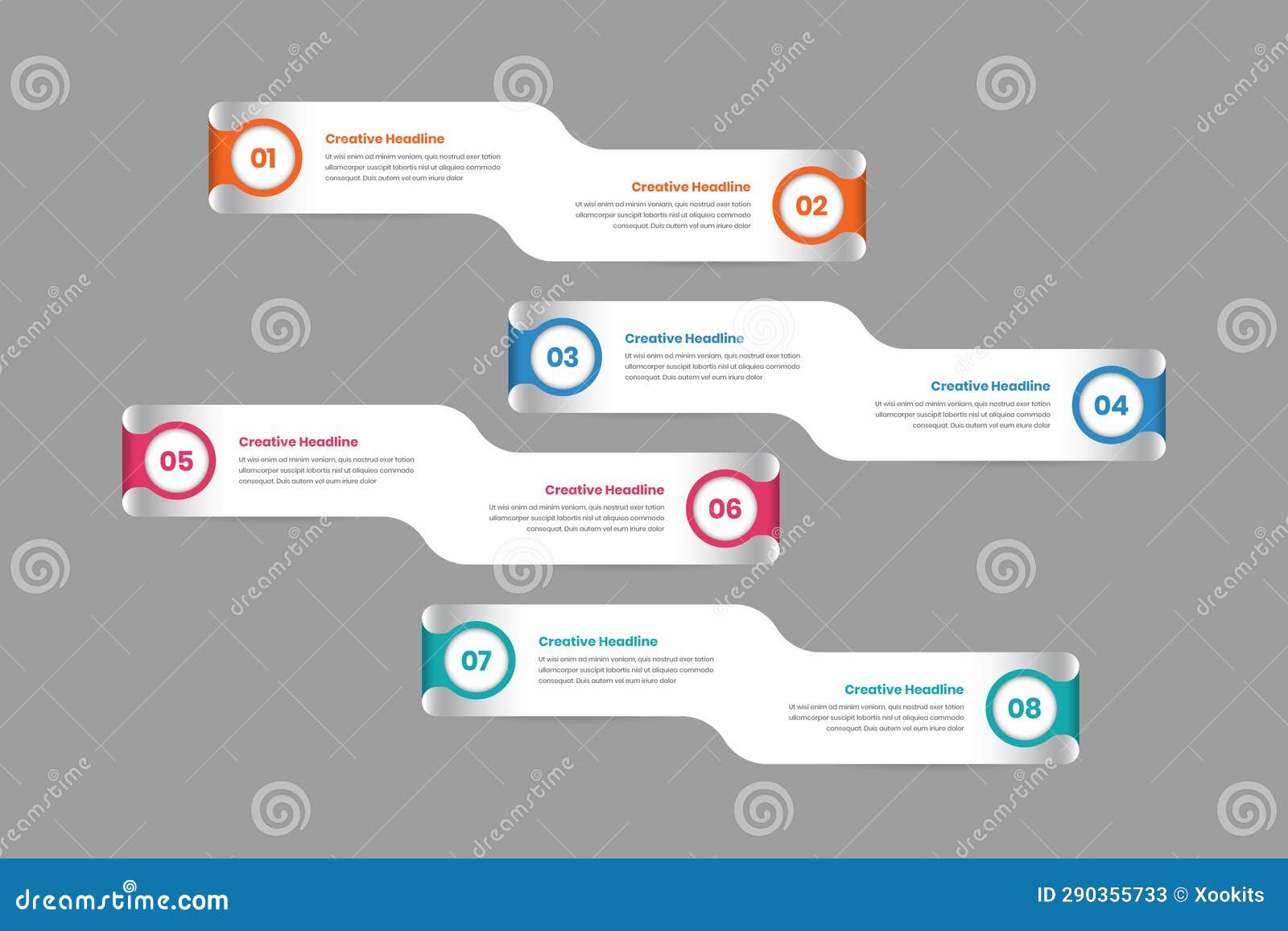 Business Concept Presentation Eight Step Minimalist Infographic ... Business Concept Presentation Eight Step Minimalist Infographic ...