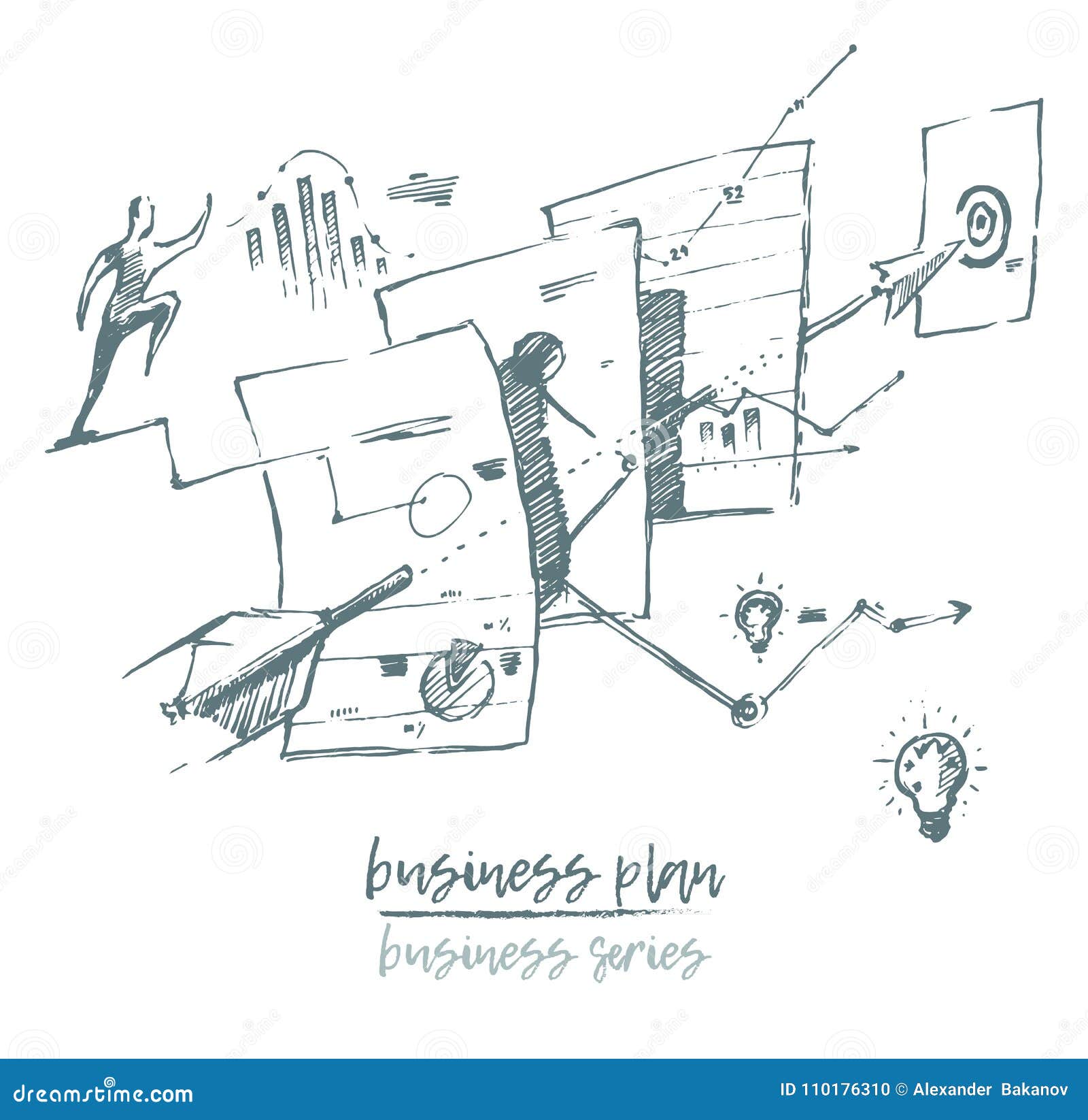 Business Concept Process Business Plan Vector Draw Stock Vector ...