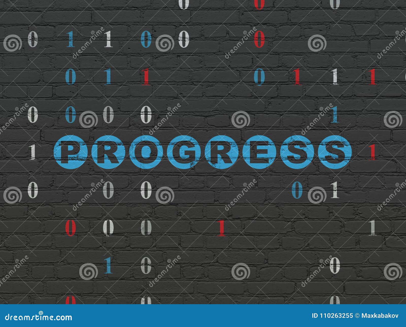 Business Concept: Progress on Wall Background Stock Illustration ...