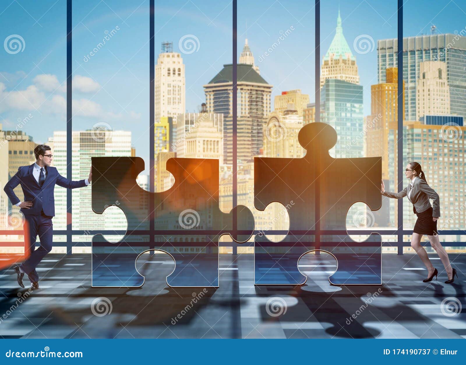 Business Concept of Puzzles for Teamwork Stock Image - Image of ...