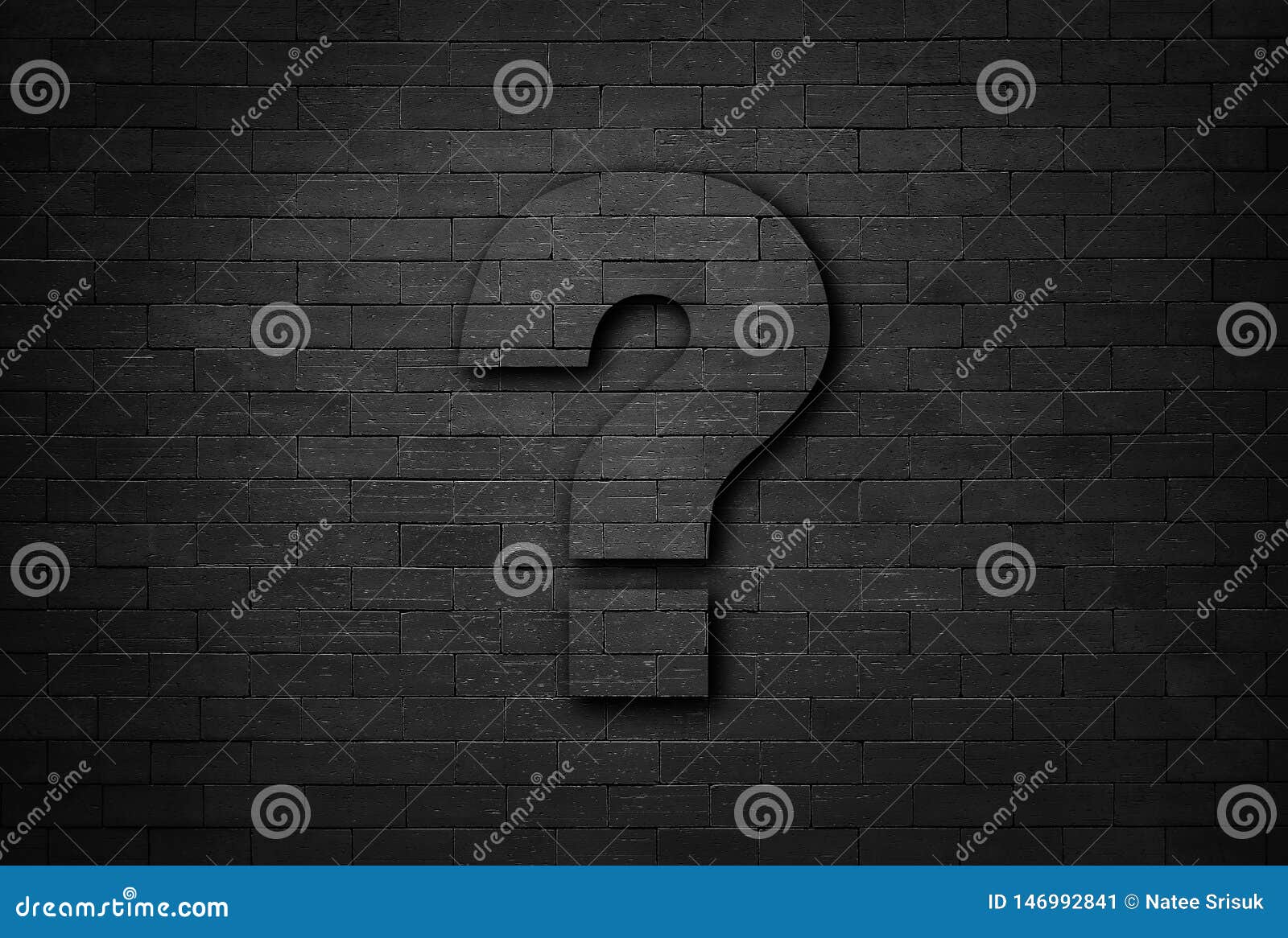 Business Concept of Question Mark on Black Brick Wall Texture ...