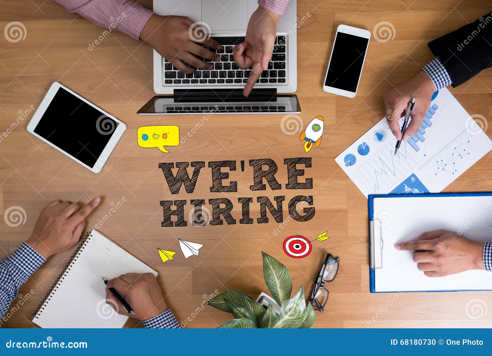 Business Concept: we RE HIRING Stock Photo - Image of design, interview ...
