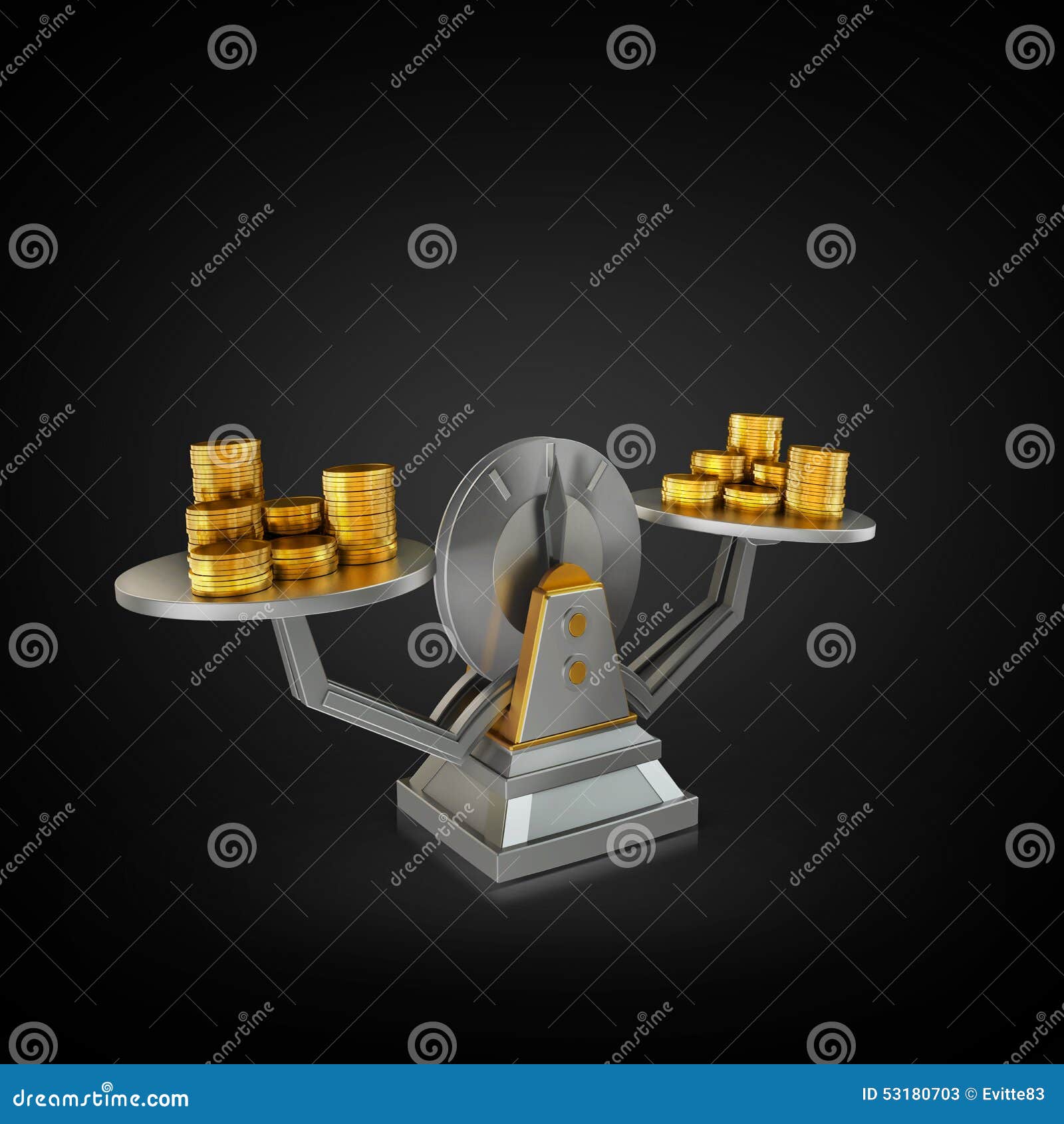 Business Concept. Scales on Black Background Stock Illustration ...