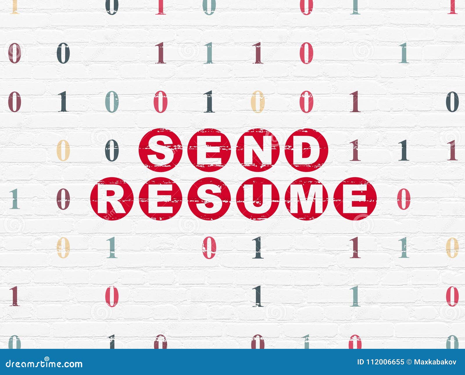 Business Concept: Send Resume on Wall Background Stock Illustration ...