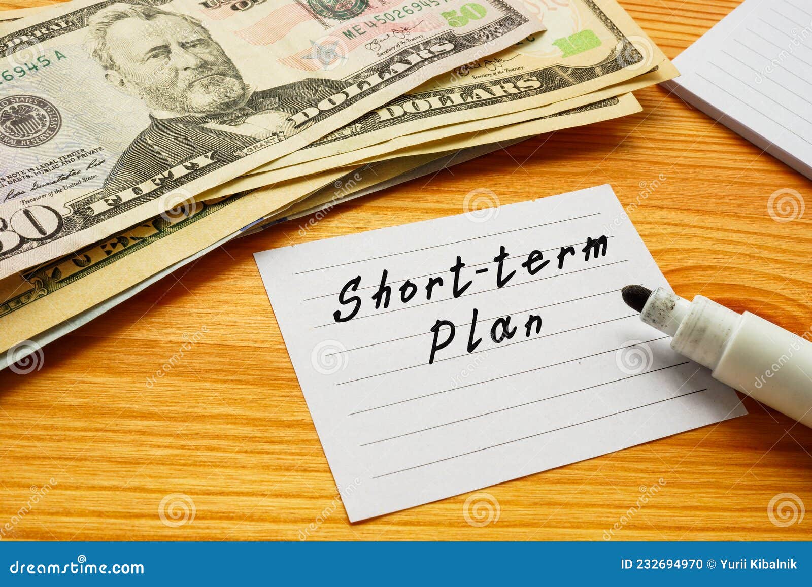 Business Concept about Short-term Plan with Sign on the Sheet Stock ...