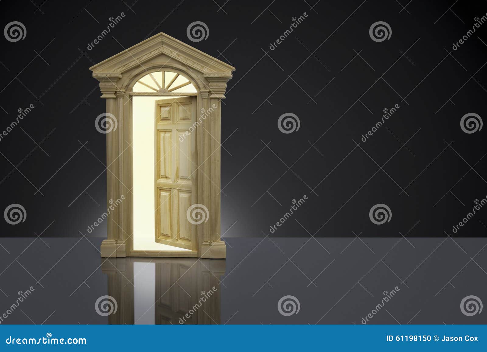 Business Concept, Slightly Open Door Stock Illustration - Illustration ...