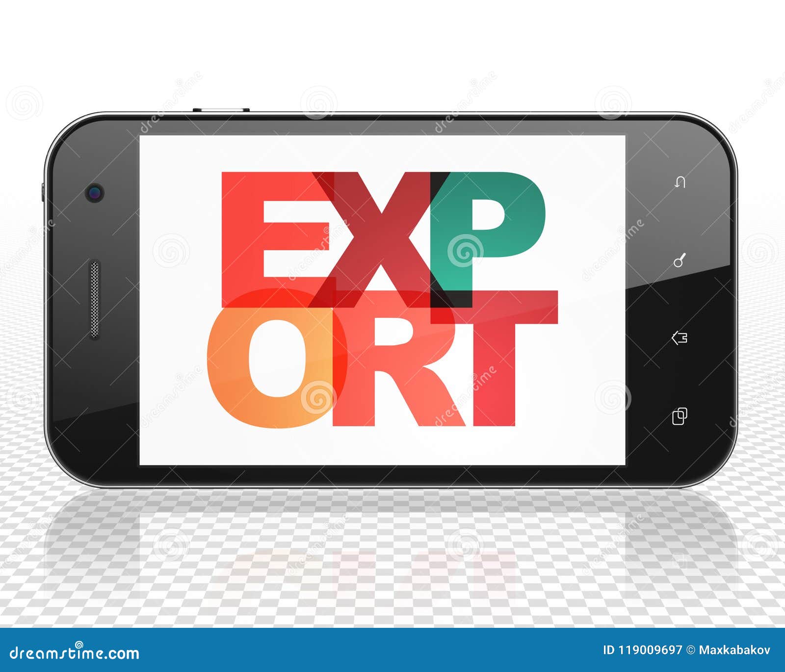 Business Concept: Smartphone with Export on Display Stock Illustration ...