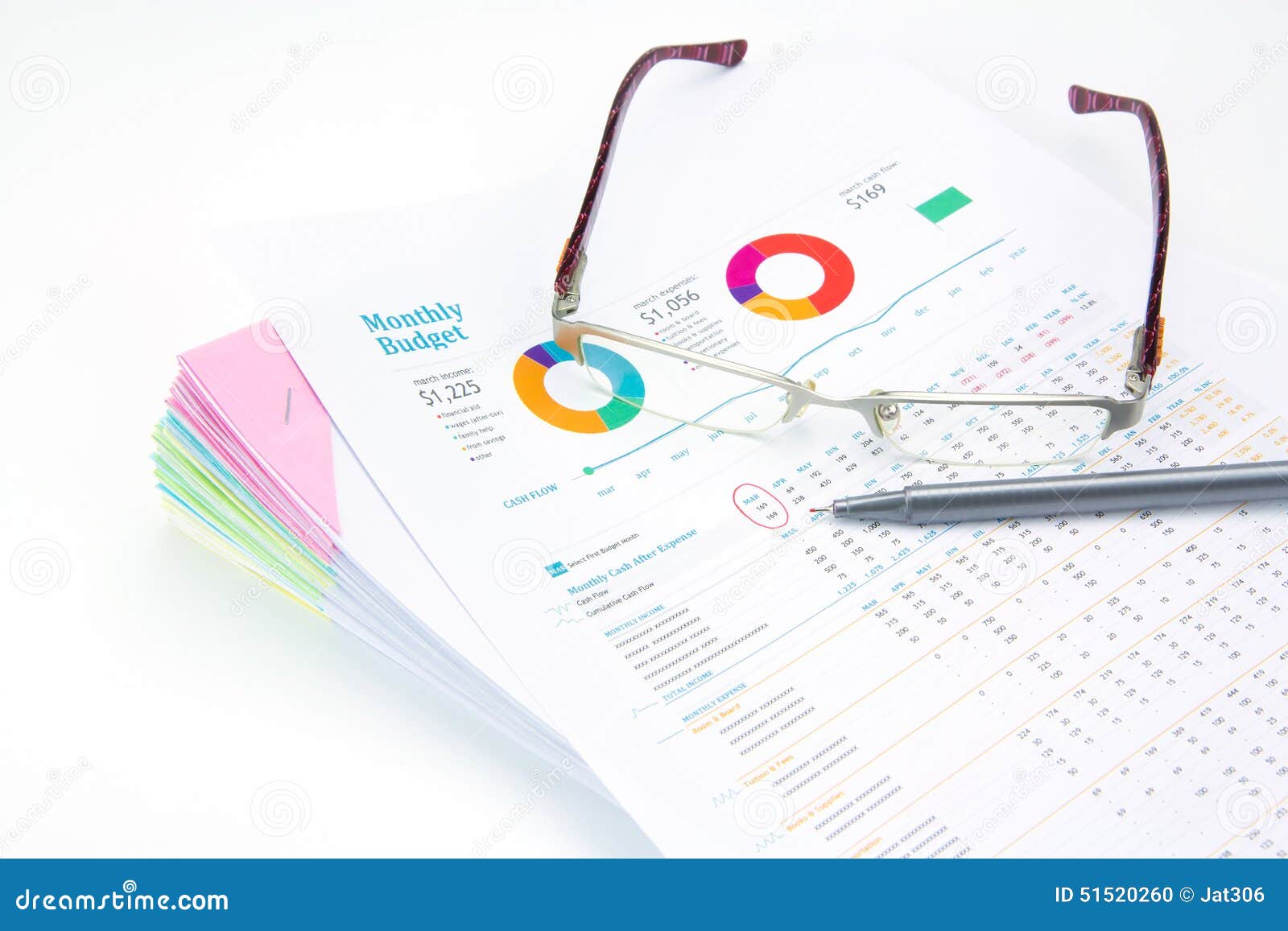 Business Concept.Stack of Business Reports Stock Photo - Image of ...