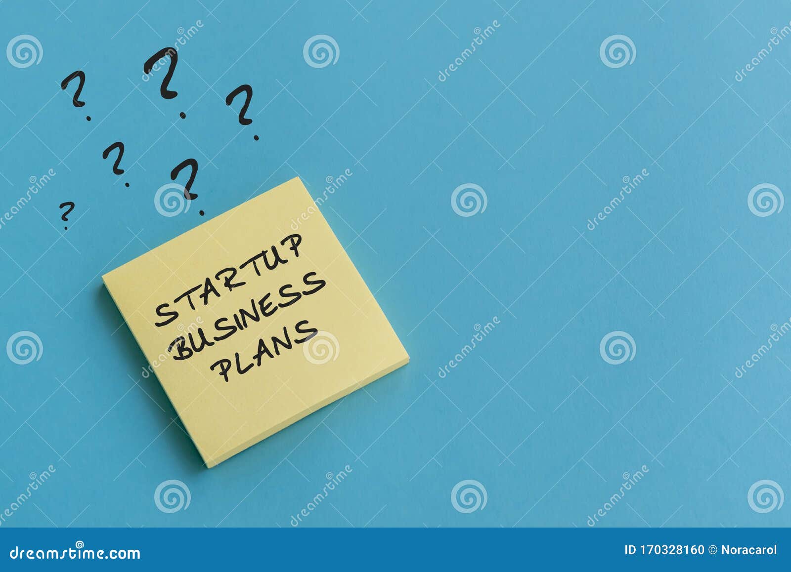Startup Business Plans Text on Sticky Notes with Question Marks Stock ...