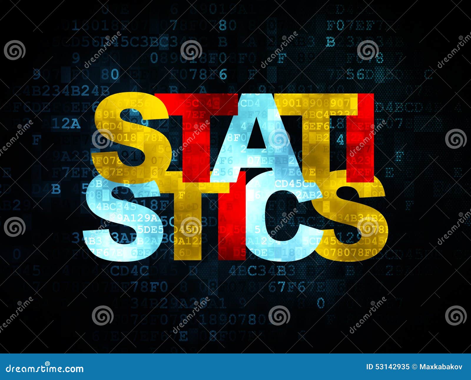 Business Concept: Statistics on Digital Background Stock Illustration ...