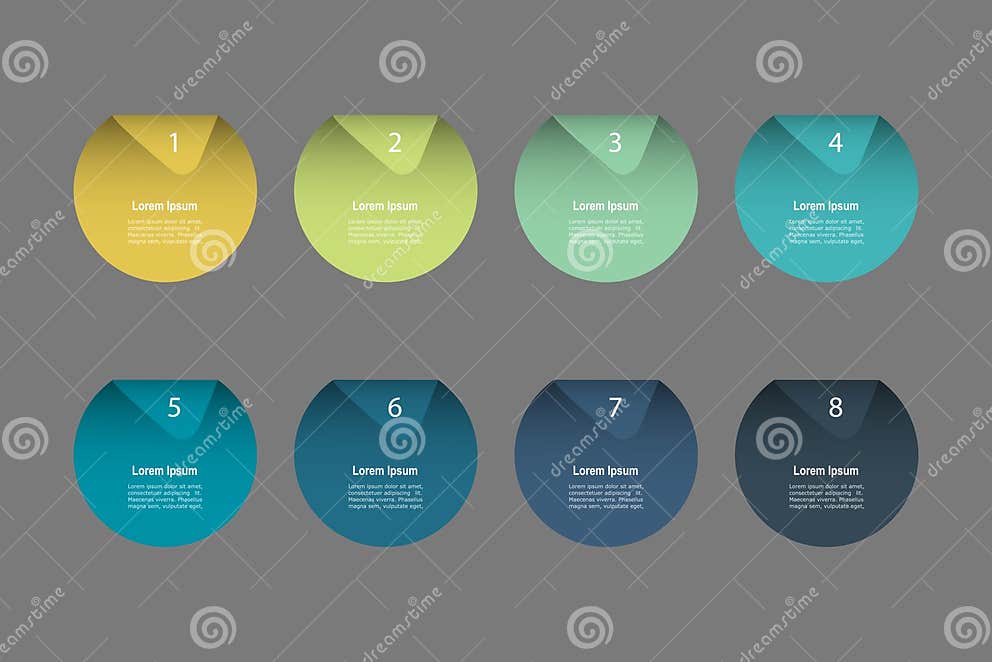 Business Concept, 8 Steps, Multicolor Circle ,design for Workflow ...