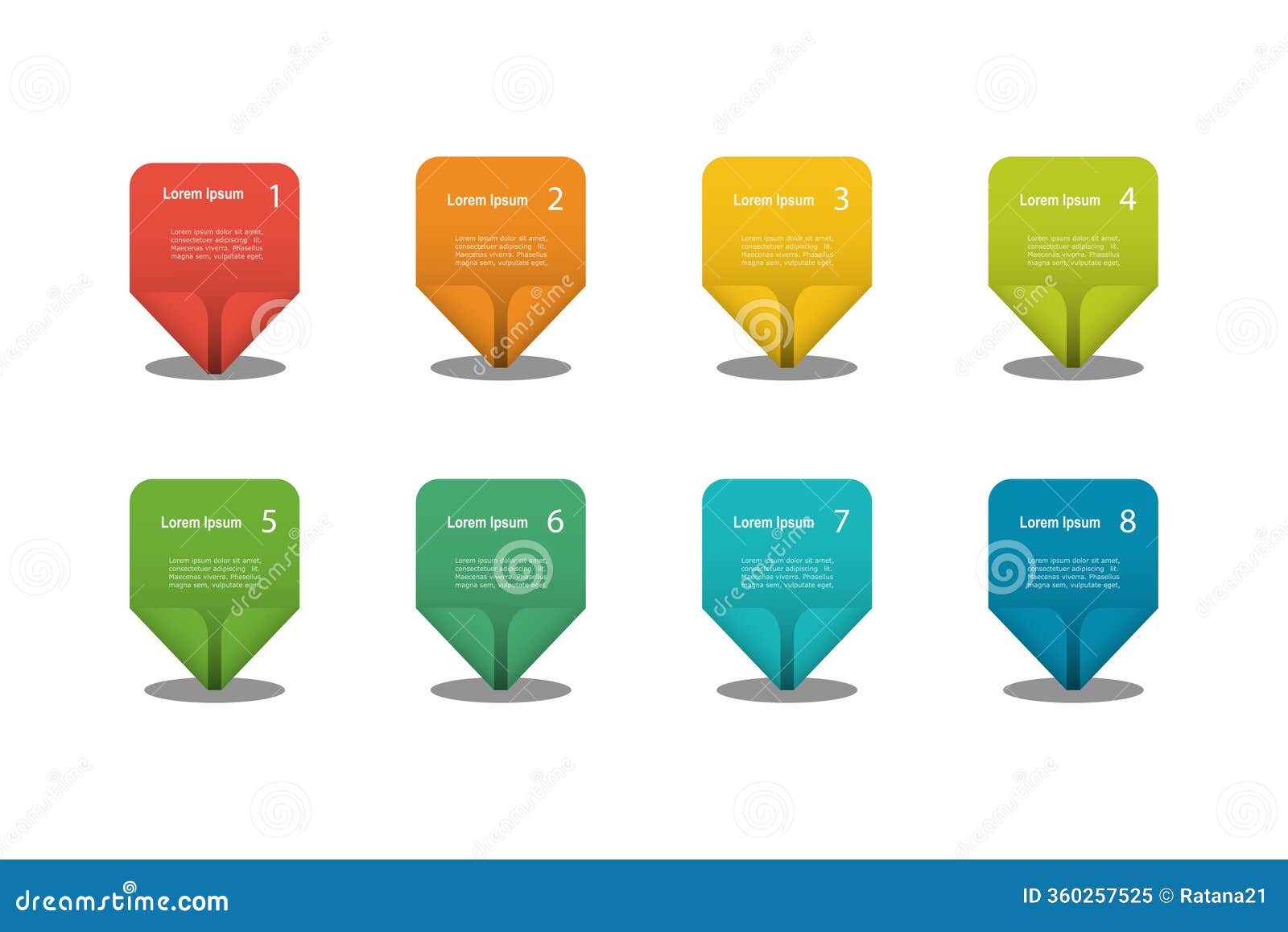 Business Concept, 8 Steps, Multicolor Shape ,design for Workflow Layout ...