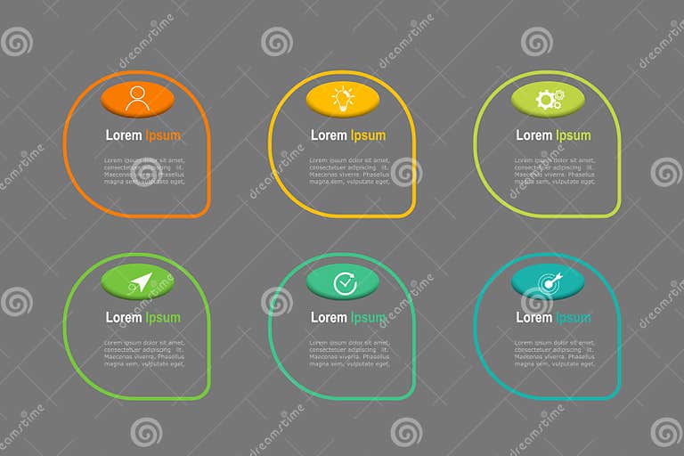 Business Concept, 6 Steps, Multicolor Shape and Label ,design for ...