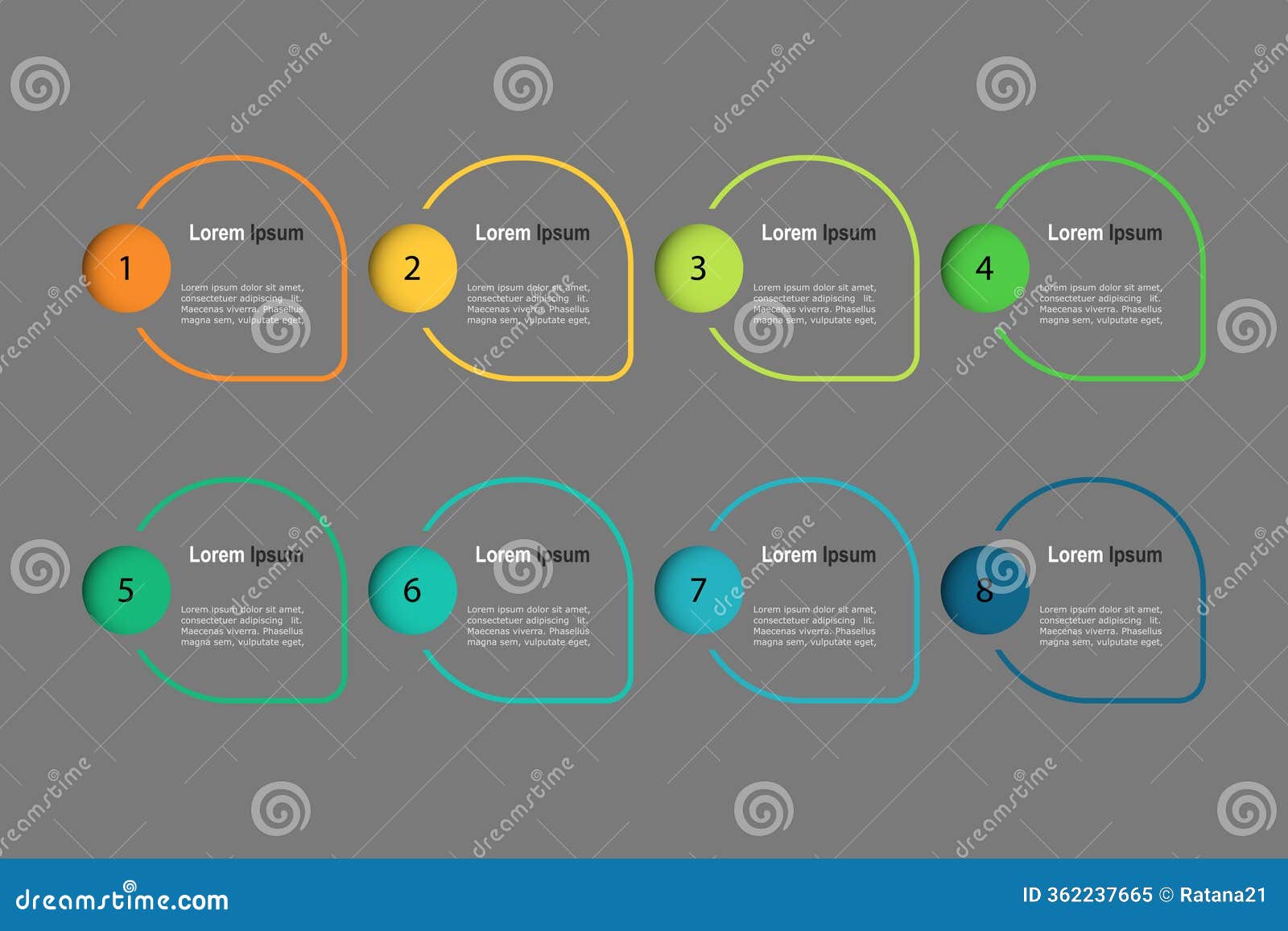 Business Concept, 8 Steps, Multicolor Shape and Label ,design for ...