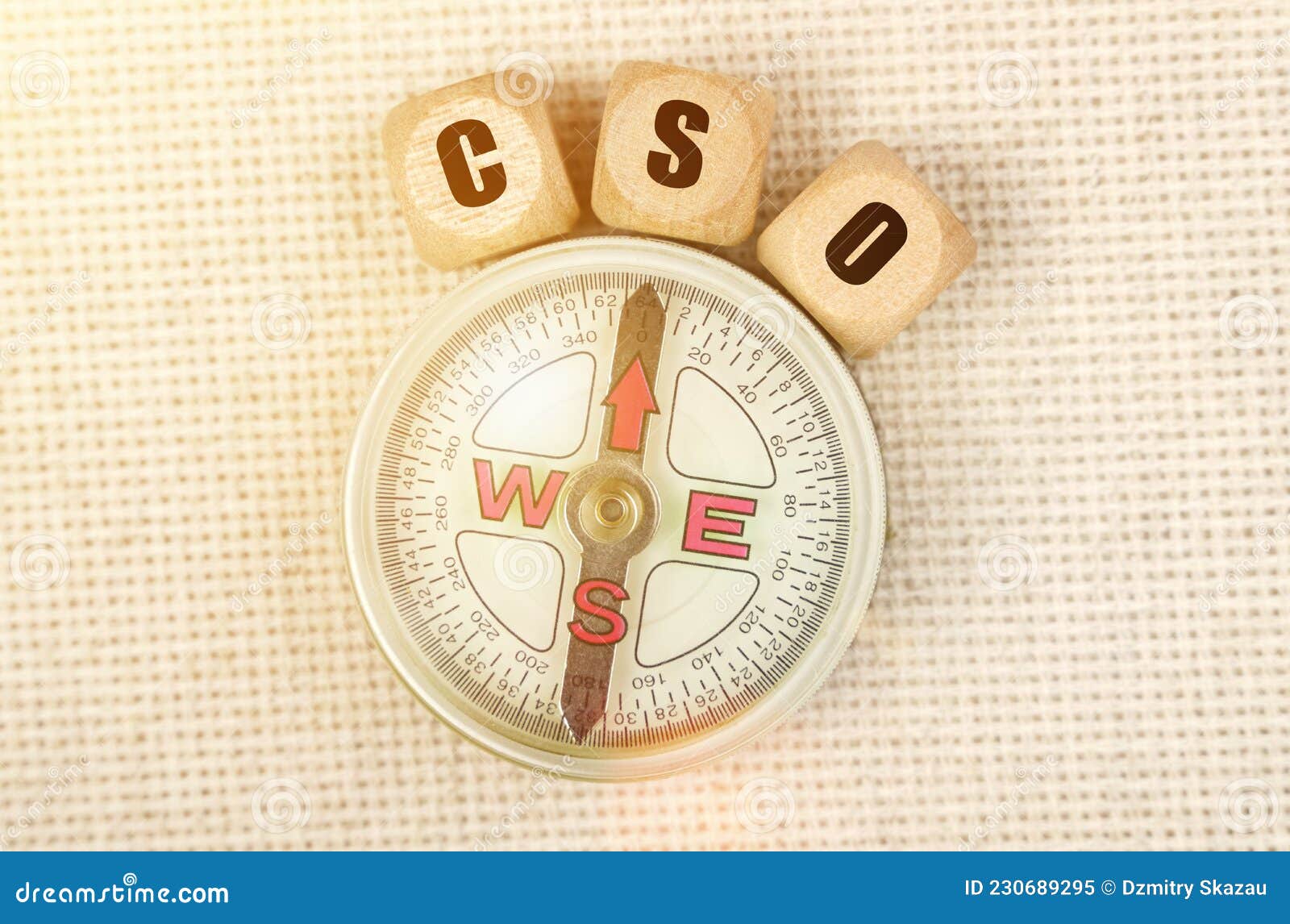 On the Table is a Compass and Cubes with the Inscription - CSO Stock ...