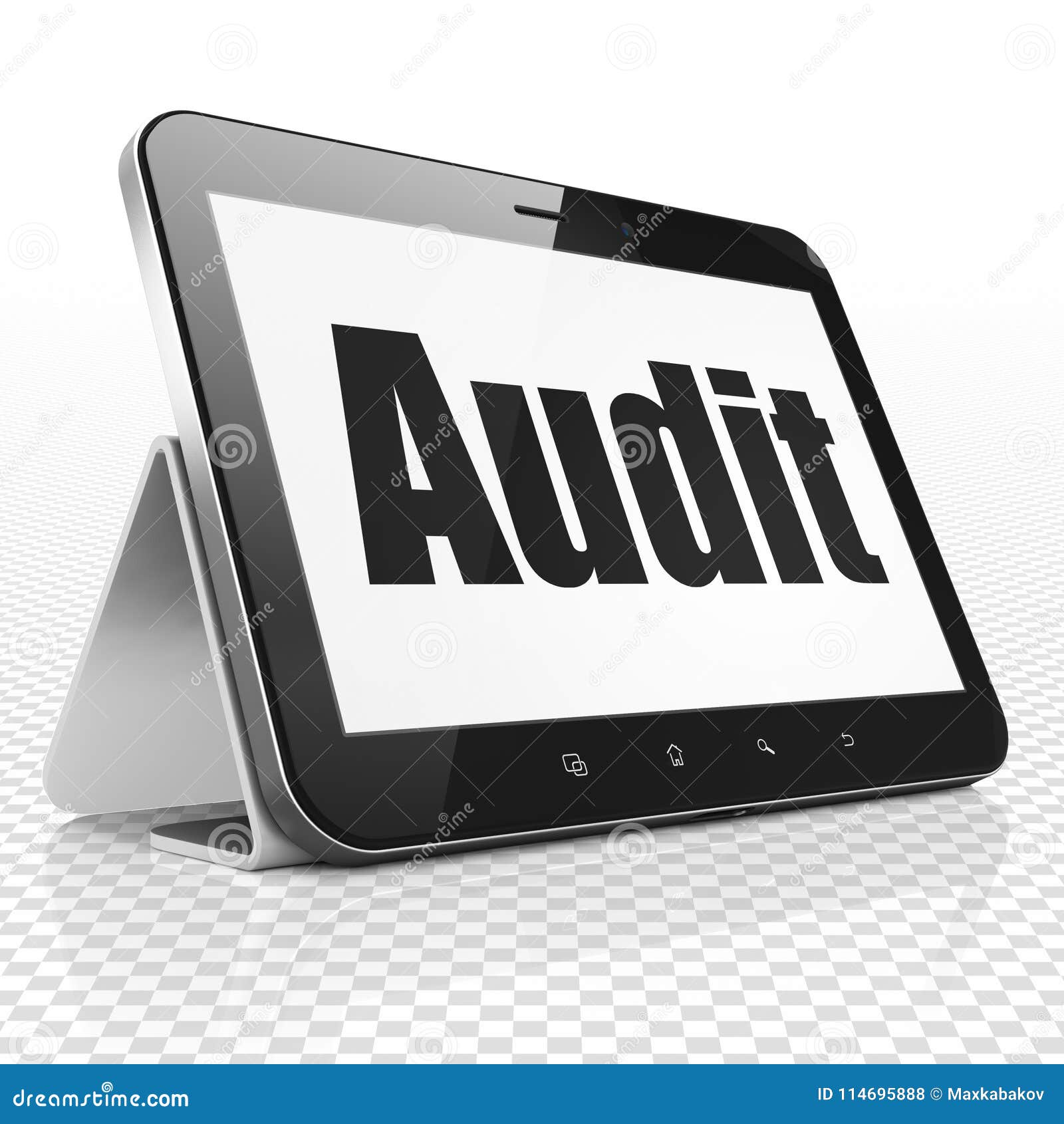 Business Concept: Tablet Computer with Audit on Display Stock ...