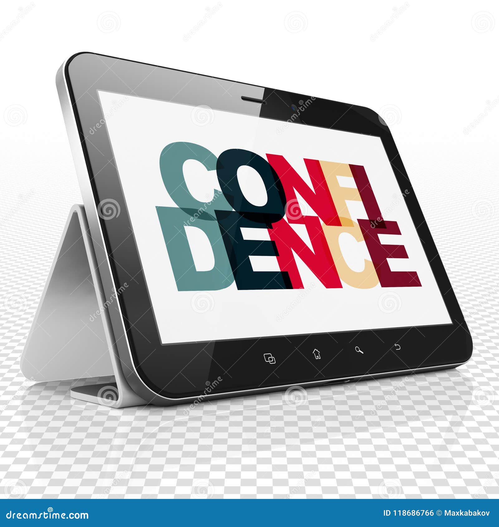 Business Concept: Tablet Computer with Confidence on Display Stock ... Business Concept: Tablet Computer with Confidence on Display Stock ...