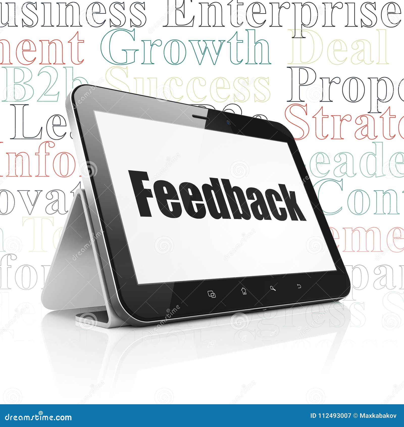 Business Concept: Tablet Computer with Feedback on Display Stock ... Business Concept: Tablet Computer with Feedback on Display Stock ...