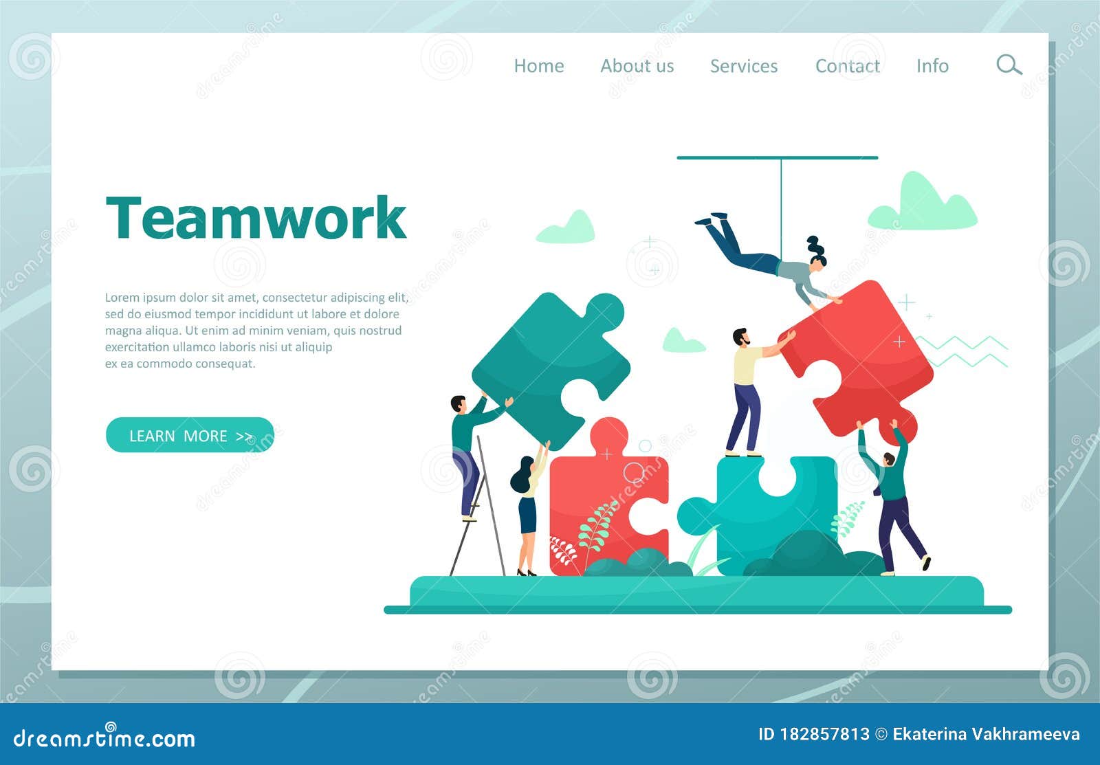 Business Concept. Team Metaphor. People Connecting Puzzle Elements ...