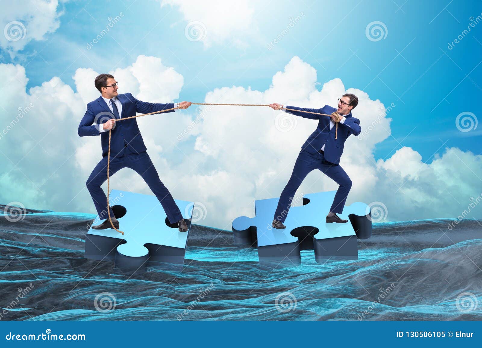 The Business Concept of Teamwork and Competition Stock Image - Image of ...