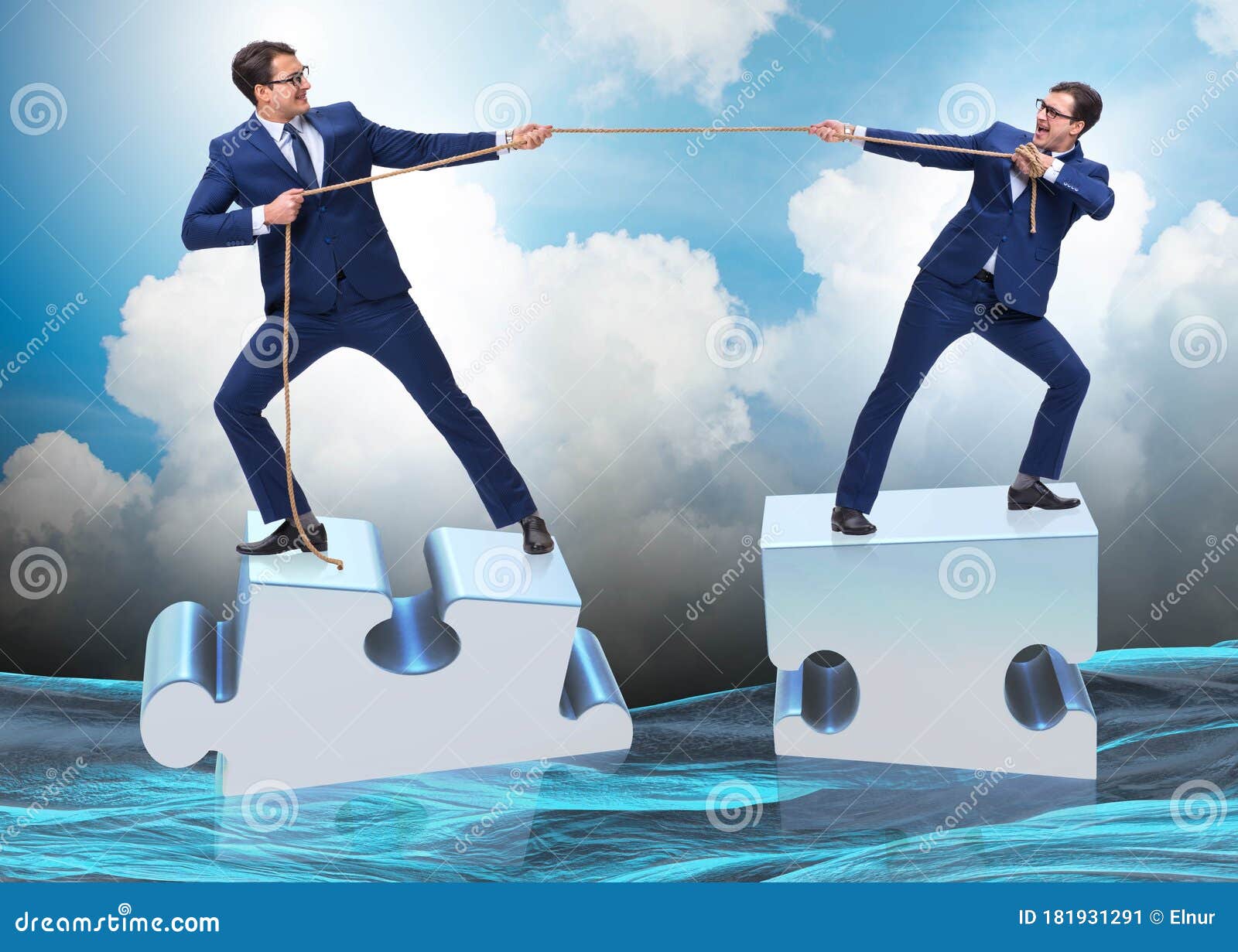 Business Concept of Teamwork and Competition Stock Image - Image of ...