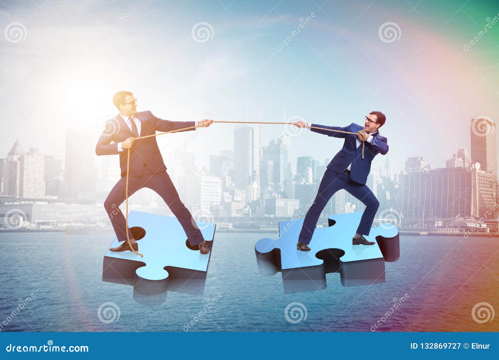 The Business Concept of Teamwork and Competition Stock Image - Image of ...