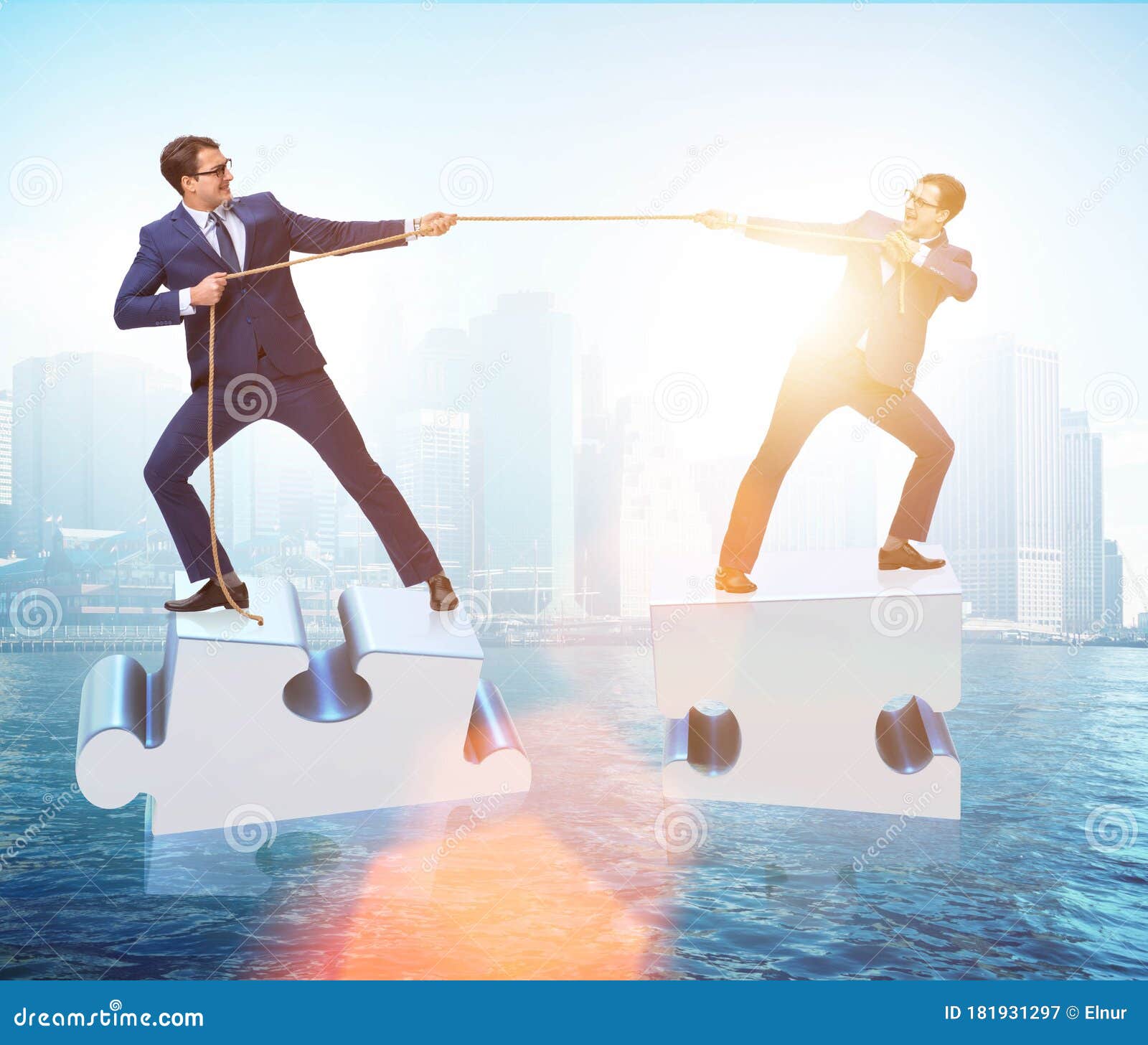 Business Concept of Teamwork and Competition Stock Image - Image of ...