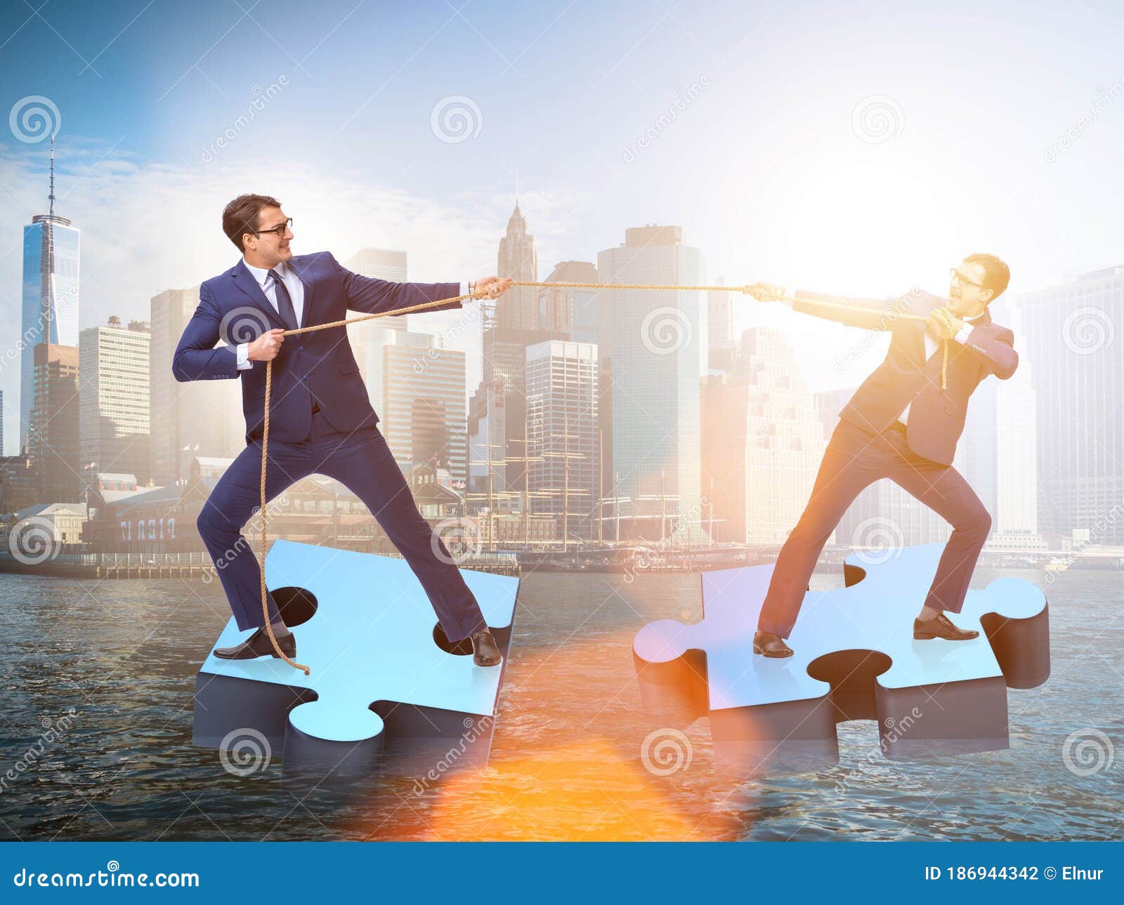 Business Concept of Teamwork and Competition Stock Photo - Image of ...