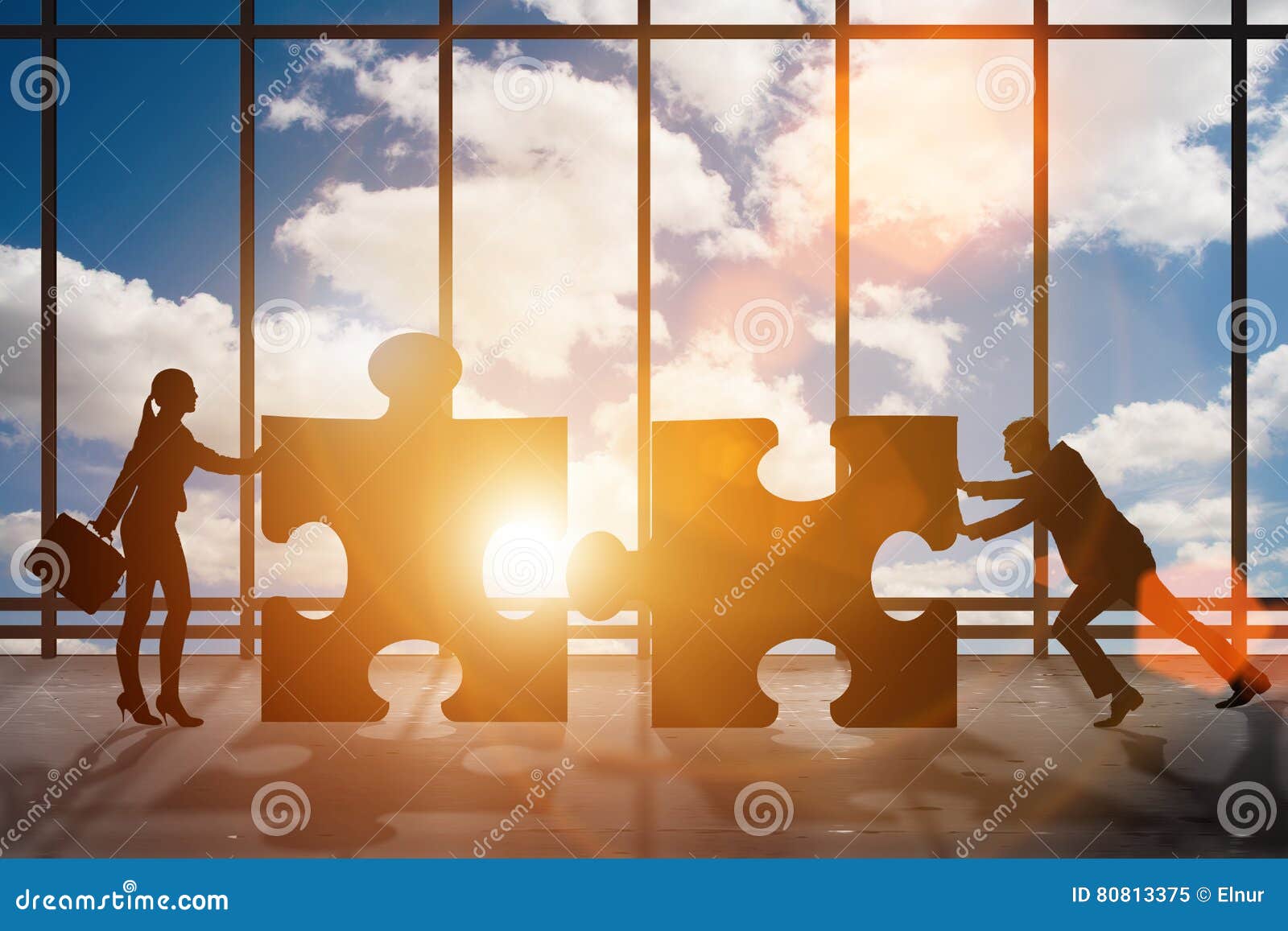 The Business Concept of Teamwork with Jigsaw Puzzle Stock Image - Image ...