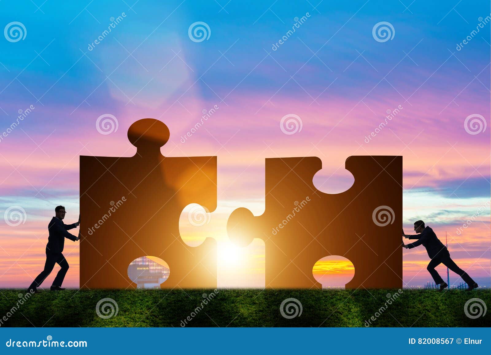 The Business Concept of Teamwork with Jigsaw Puzzle Stock Image - Image ...