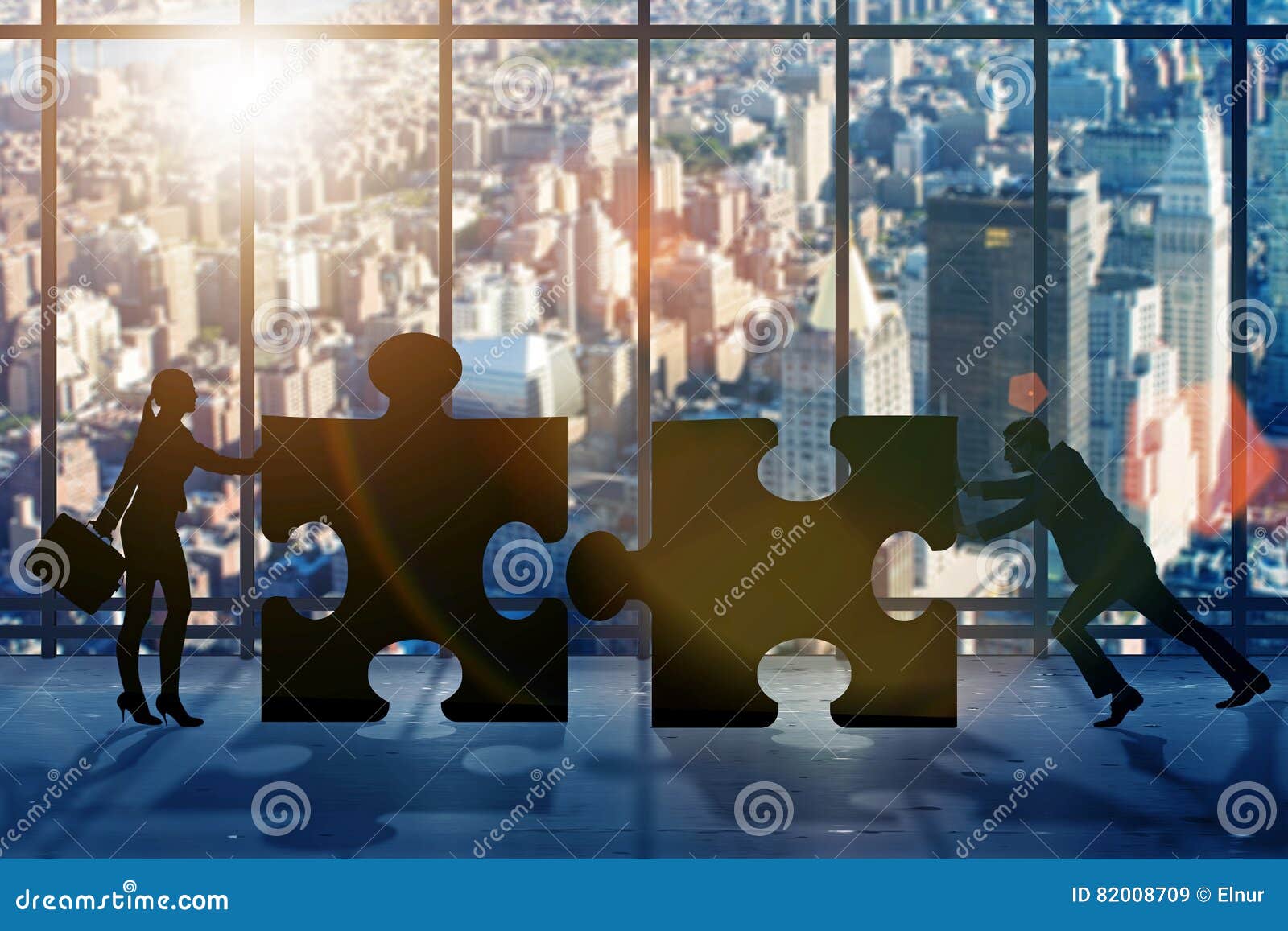The Business Concept of Teamwork with Jigsaw Puzzle Stock Image - Image ...