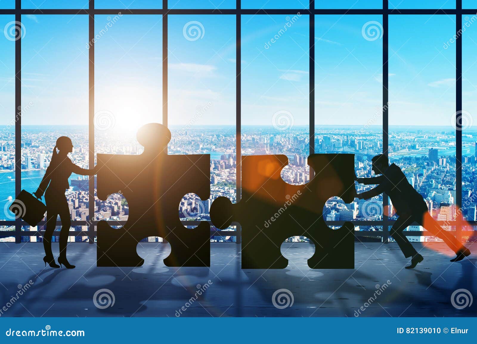 The Business Concept of Teamwork with Jigsaw Puzzle Stock Photo - Image ...