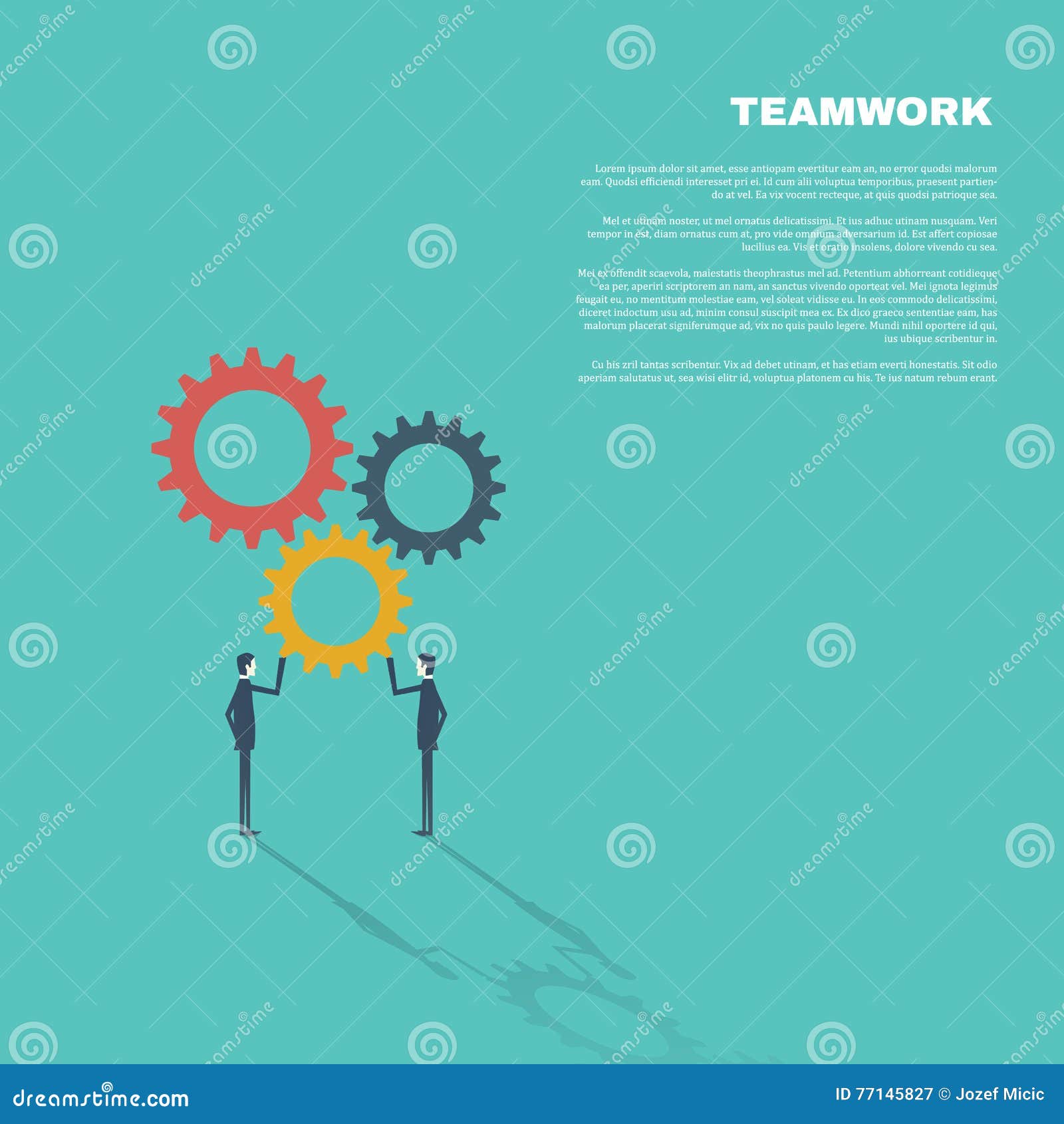 Business Concept of Teamwork in Modern Flat Design Vector Illustration ...