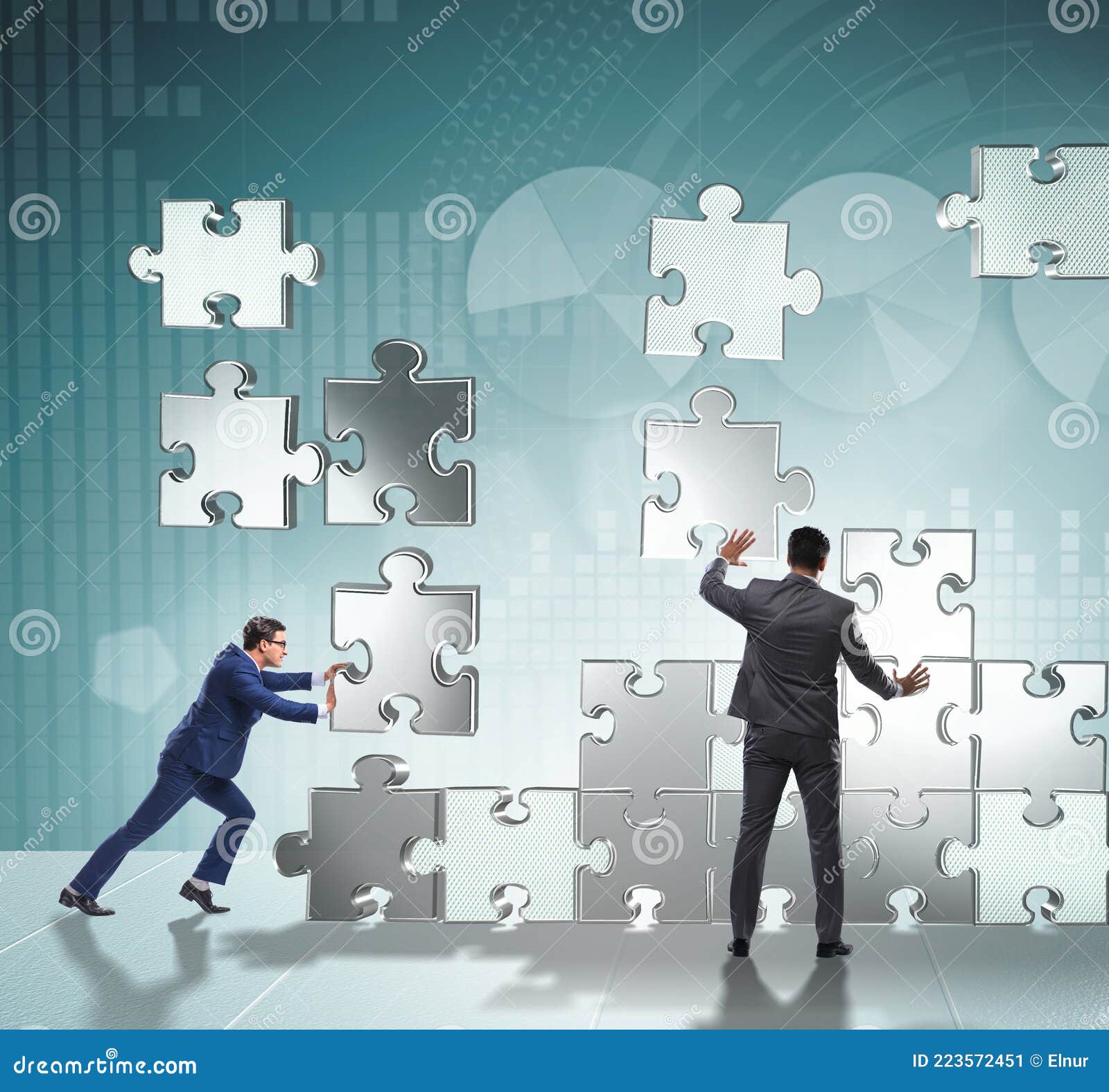 Business Concept of Teamwork with Puzzle Pieces Stock Image - Image of ...