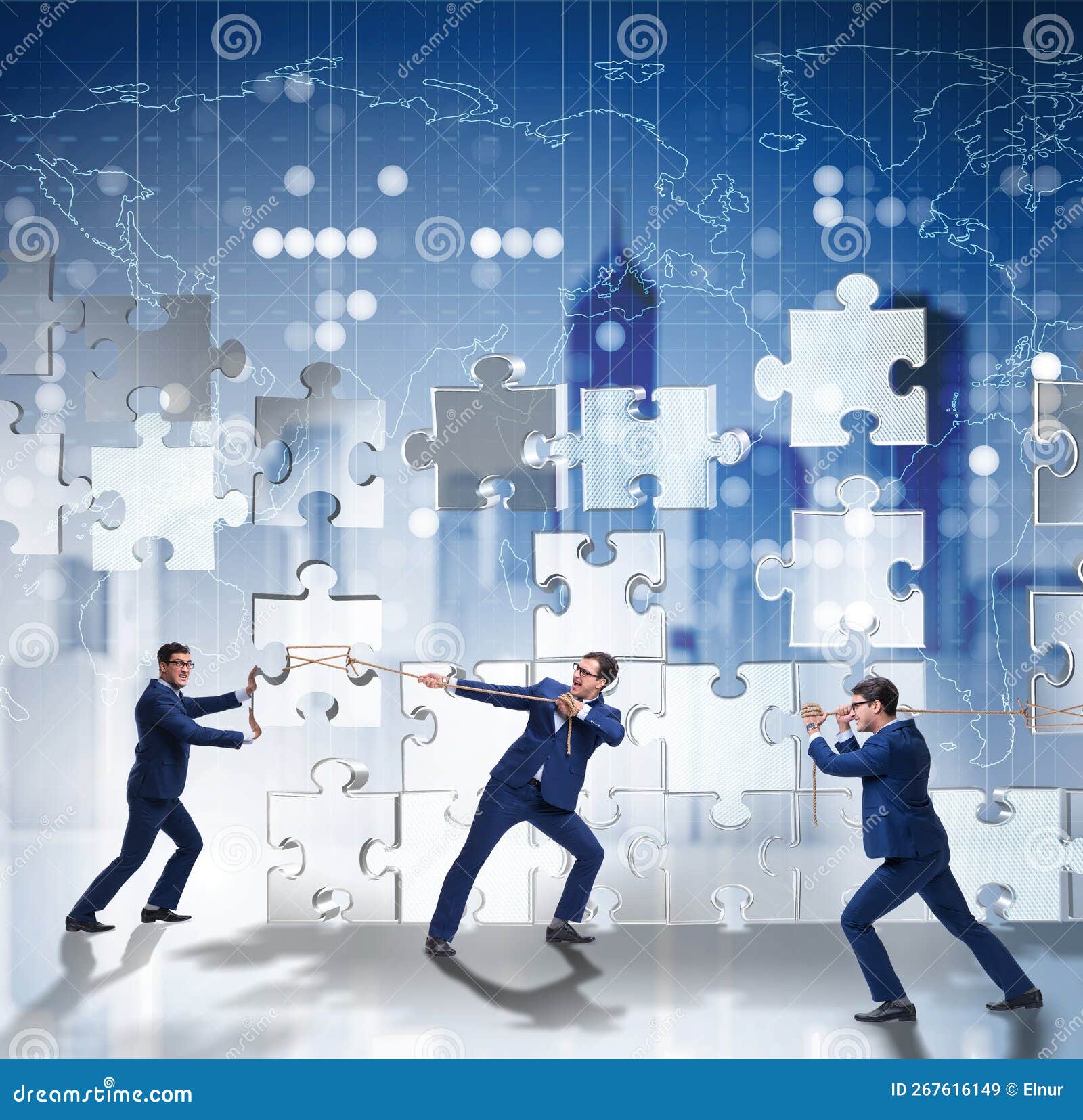 Business Concept of Teamwork with Puzzle Pieces Stock Image - Image of ...