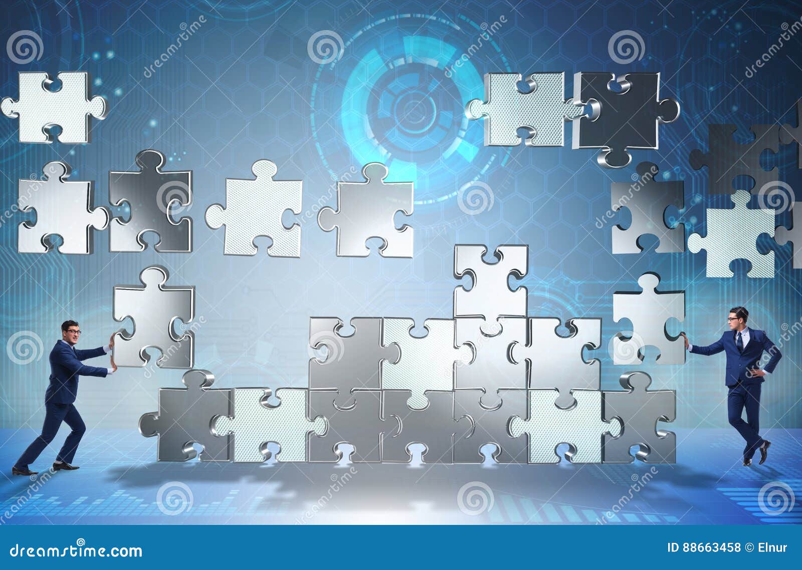 The Business Concept of Teamwork with Puzzle Pieces Stock Photo - Image ...