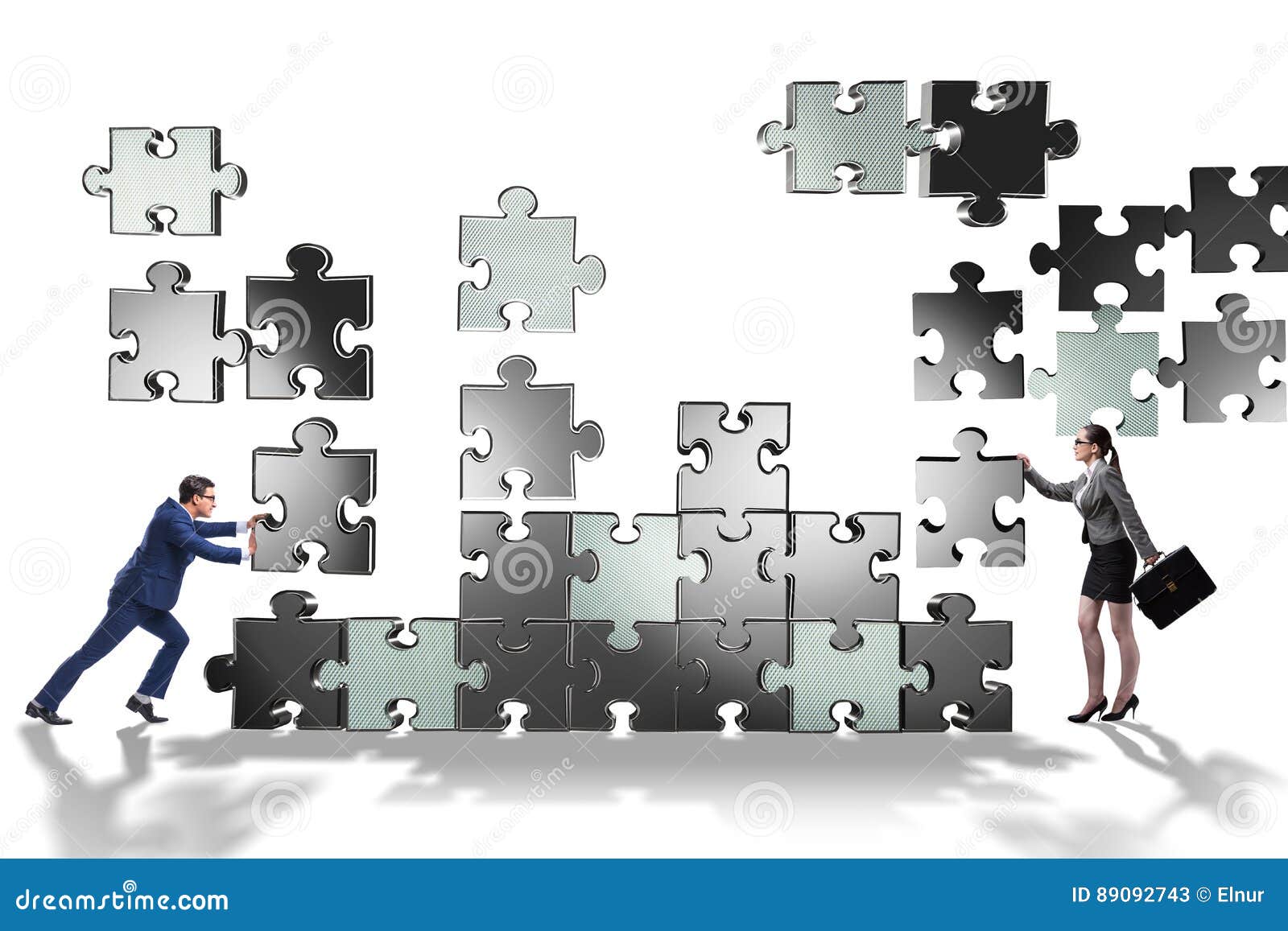 The Business Concept of Teamwork with Puzzle Pieces Stock Image - Image ...