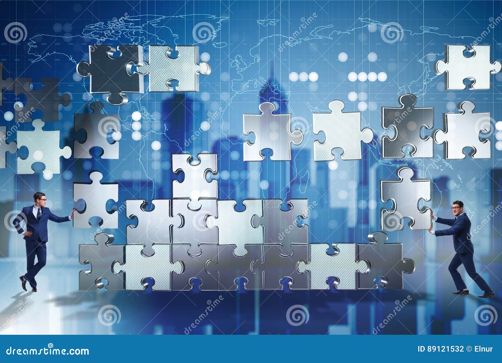 The Business Concept of Teamwork with Puzzle Pieces Stock Photo - Image ...