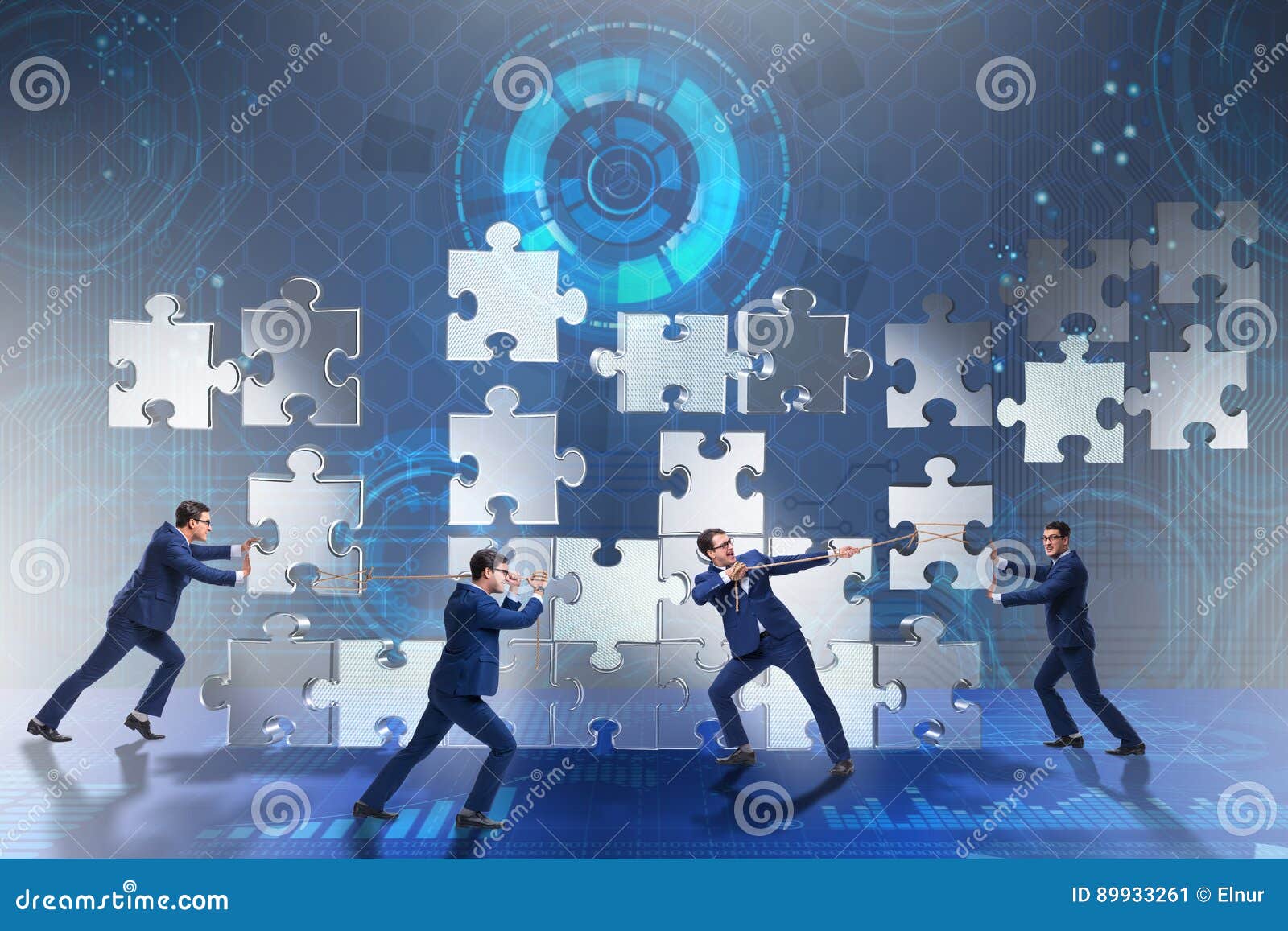 The Business Concept of Teamwork with Puzzle Pieces Stock Image - Image ...