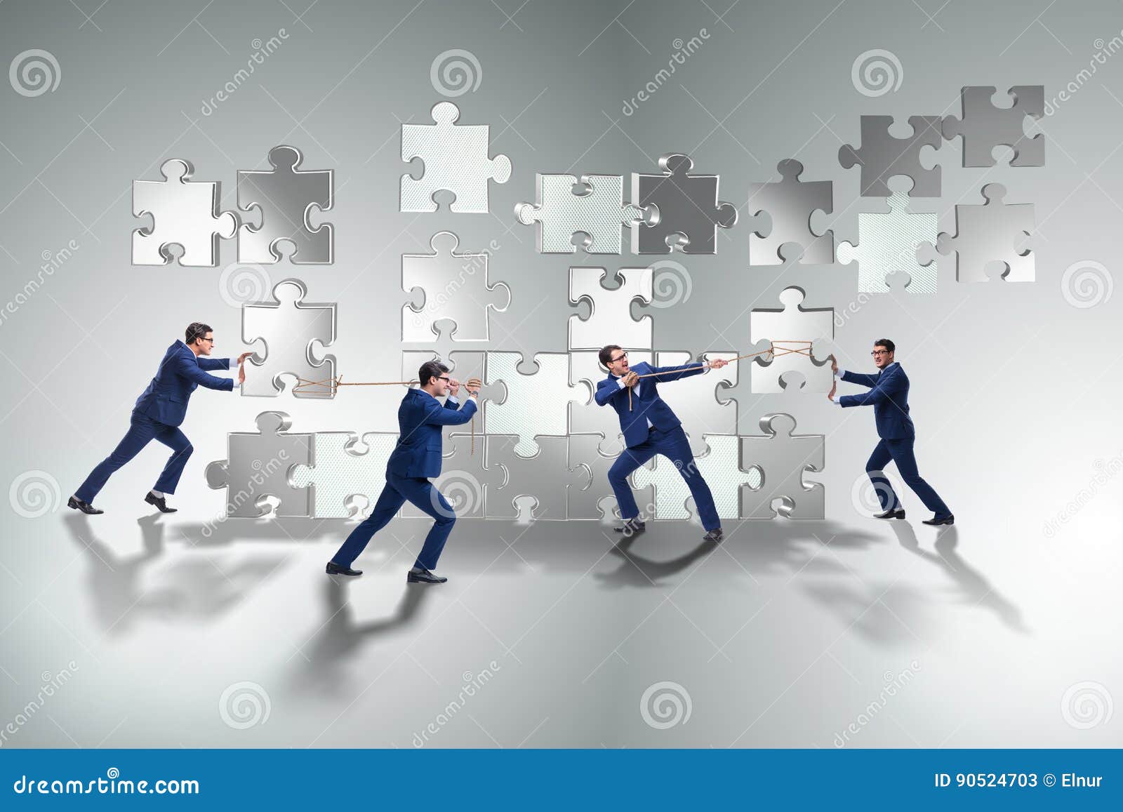 The Business Concept of Teamwork with Puzzle Pieces Stock Image - Image ...