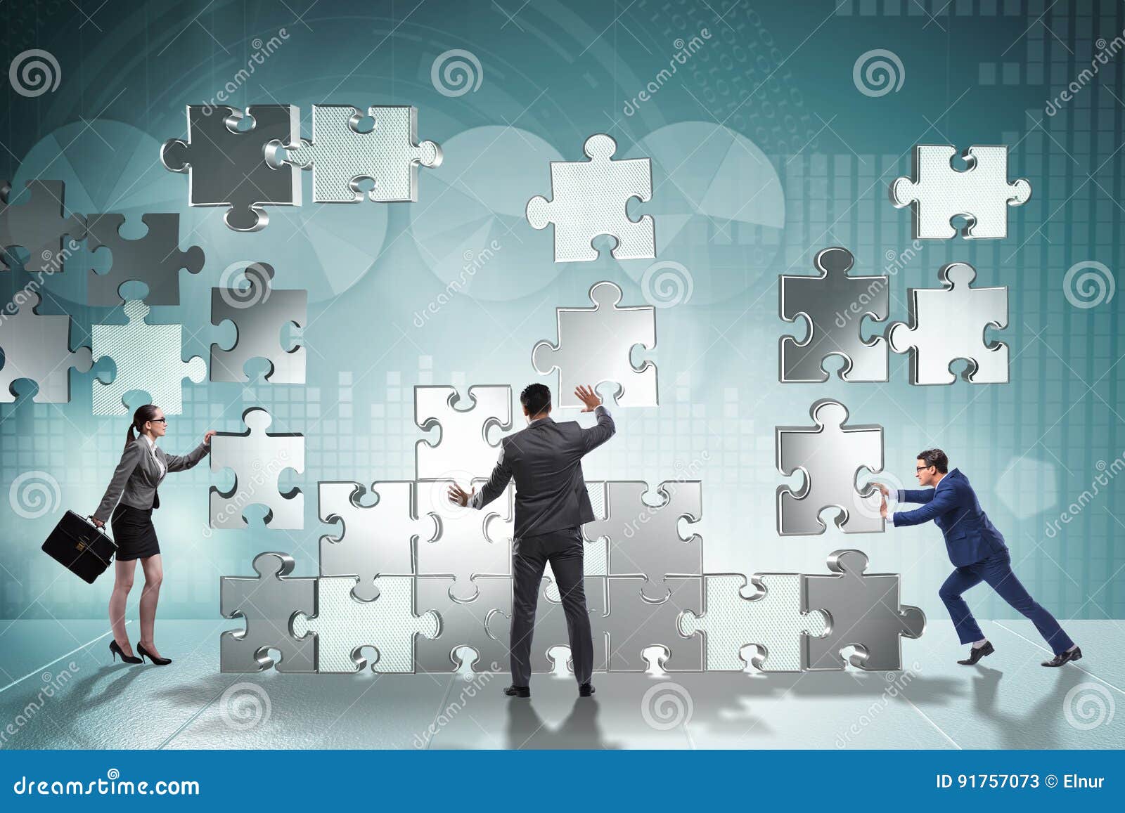 The Business Concept of Teamwork with Puzzle Pieces Stock Image - Image ...