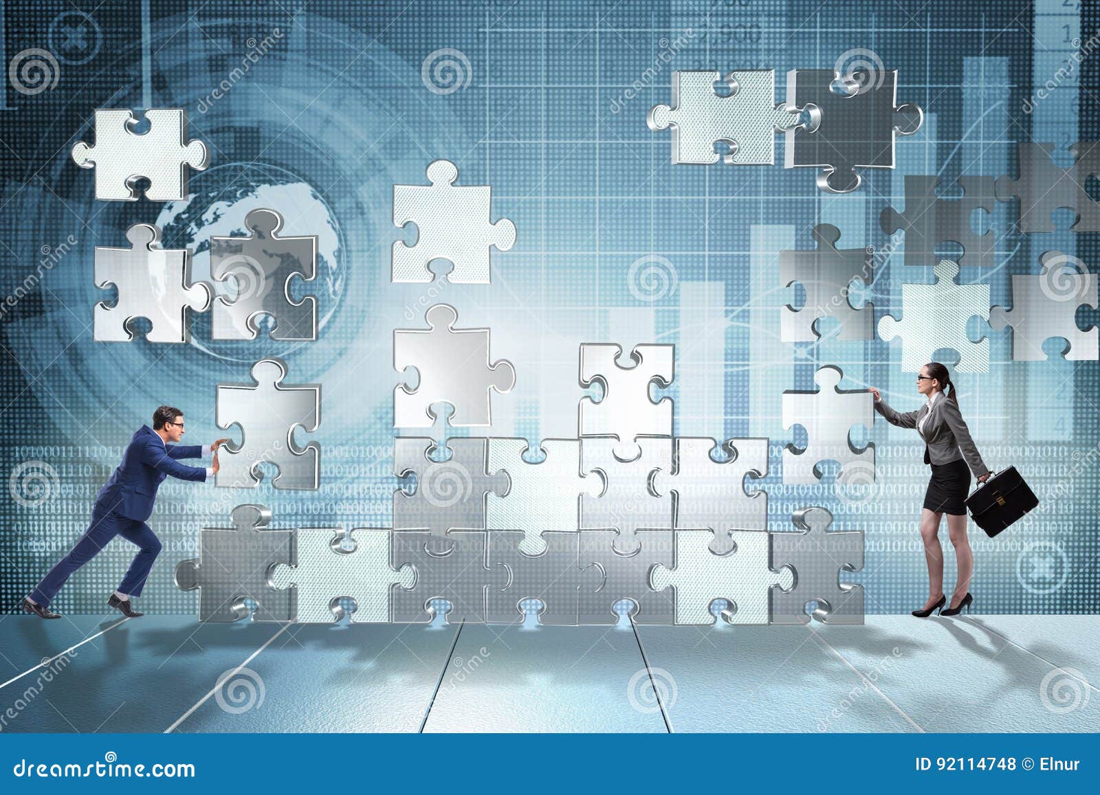 The Business Concept of Teamwork with Puzzle Pieces Stock Photo - Image ...