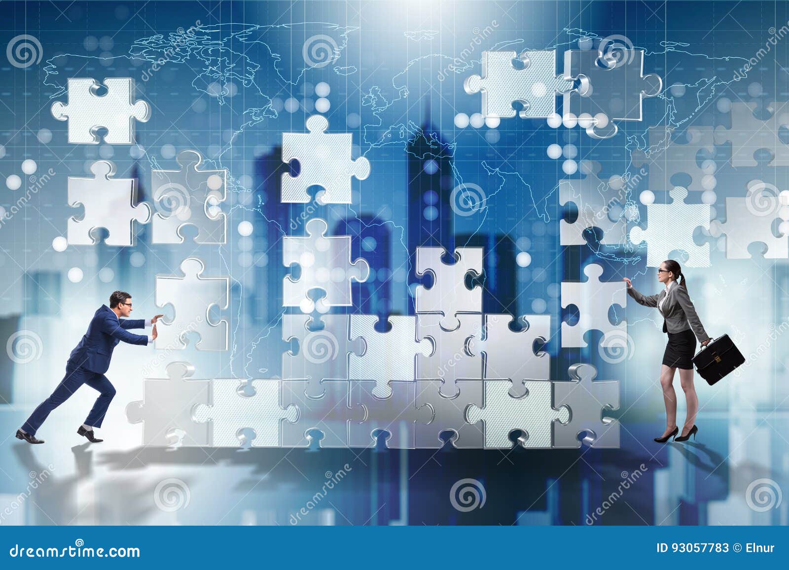 The Business Concept of Teamwork with Puzzle Pieces Stock Image - Image ...