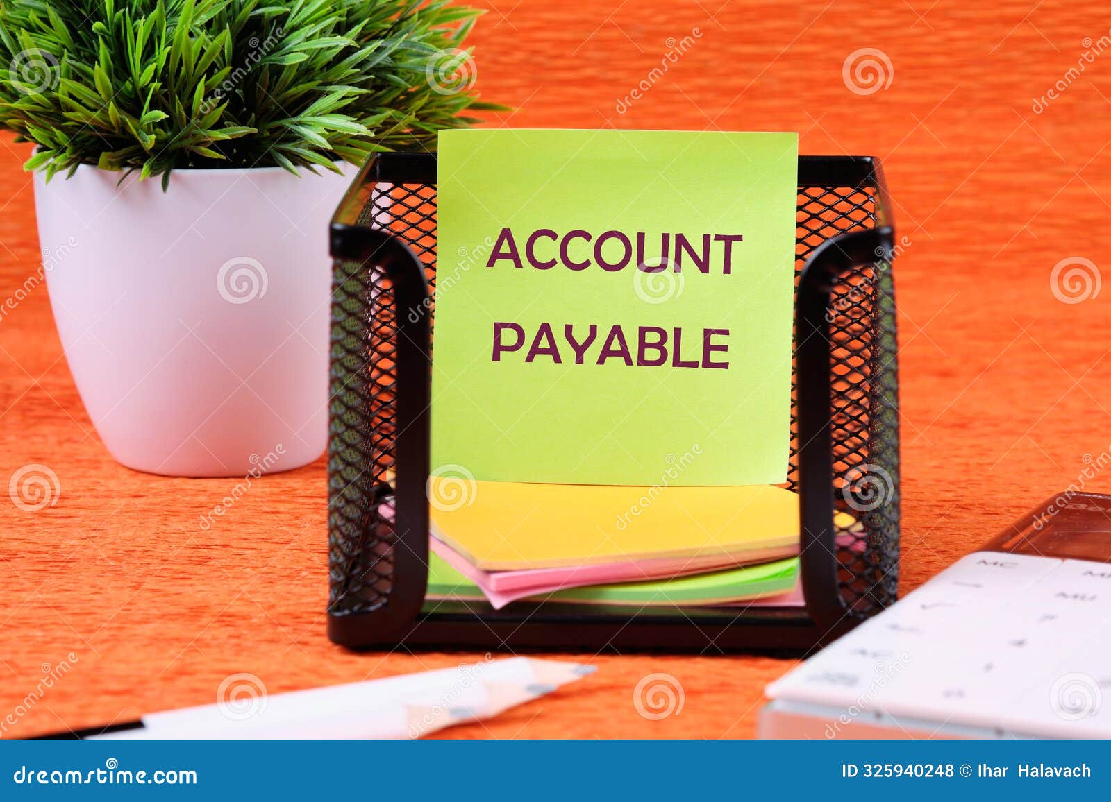 Business Concept. Text ACCOUNT PAYABLE on a Light Green Ticker in Front ...