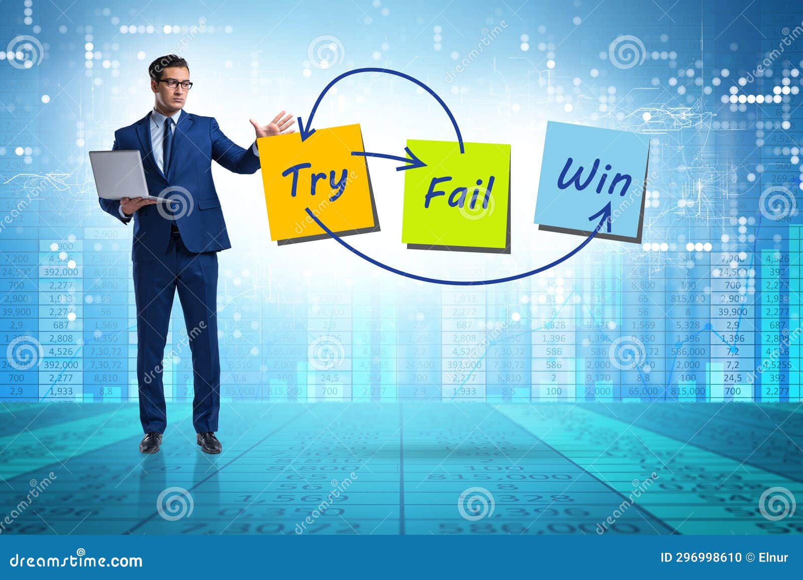 Business Concept of Try Fail Win Stock Photo - Image of attitude, start ...