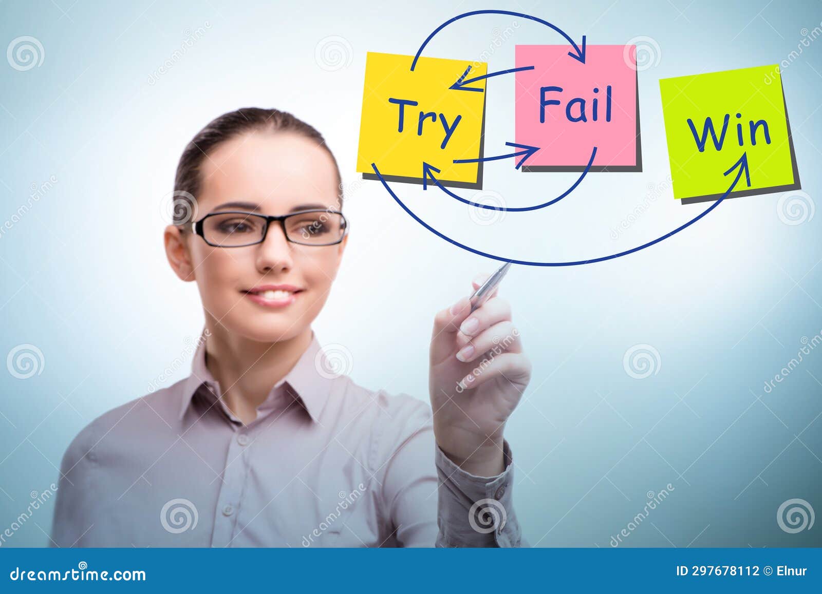 Business Concept of Try Fail Win Stock Photo - Image of attitude ...