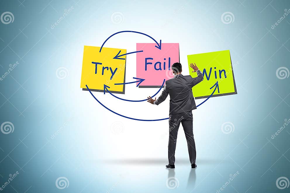 Business Concept of Try Fail Win Stock Photo - Image of fail ...