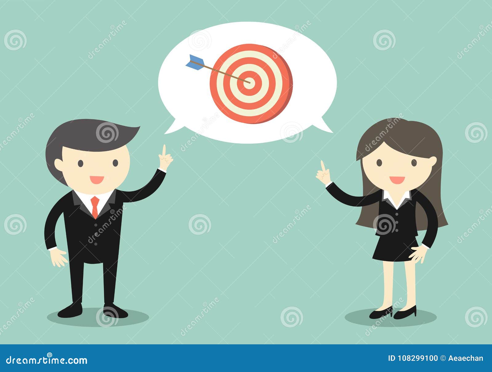 Business Concept, Two Bosses are Talking about Target. Stock Vector ...