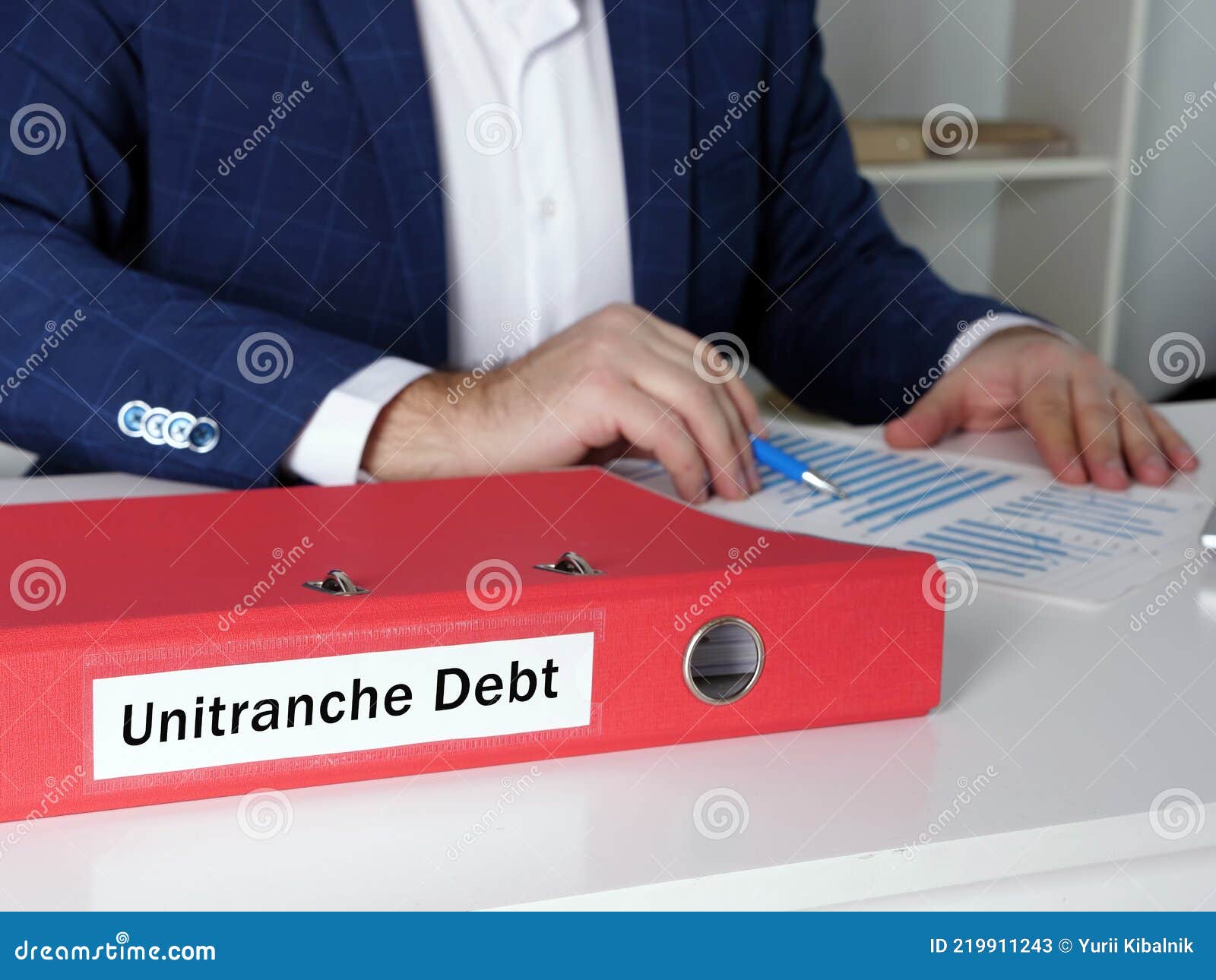 Business Concept about Unitranche Debt with Sign on the Dossier Stock ...